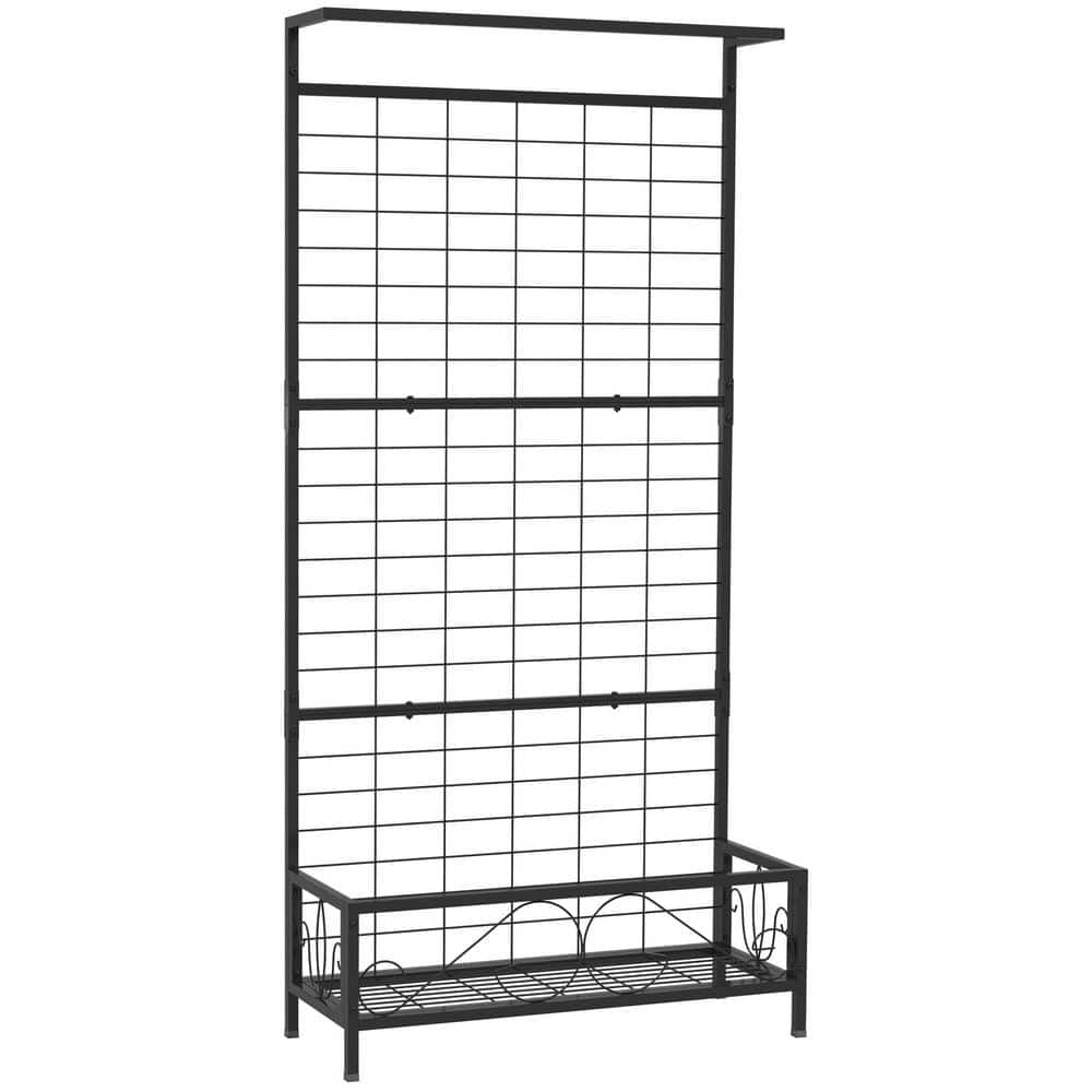 Tall Steel Plant Stand with Trellis and Hanging Bar, Kits & Accessories ...