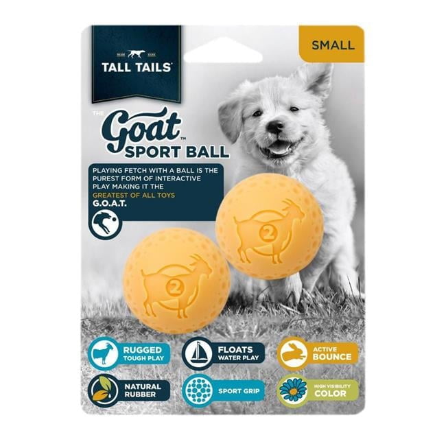Tall Tails 022266176084 2 in. Goat Ball Dog Toy, Yellow - Walmart.com