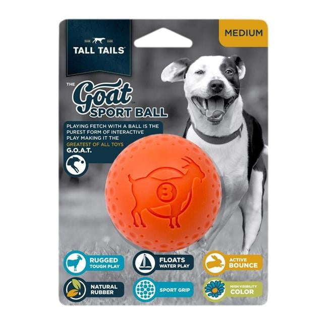 Tall Tails 022266176091 3 in. Goat Ball Dog Toy, Orange - Walmart.com