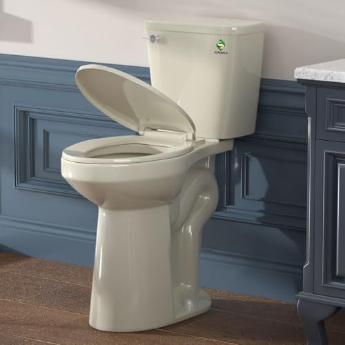 Tall Toilet 21 Inch Bone White, Extra Tall Toilets for Elderly with 1 ...