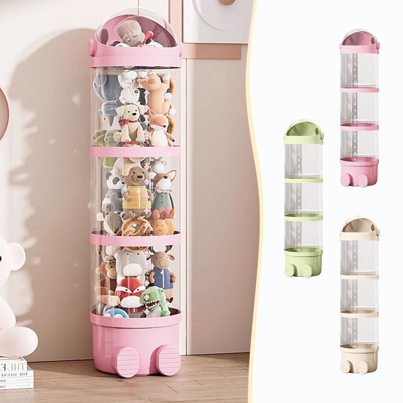 Tall Toy Organizer with Transparent Tube Design for Stuffed Animal ...