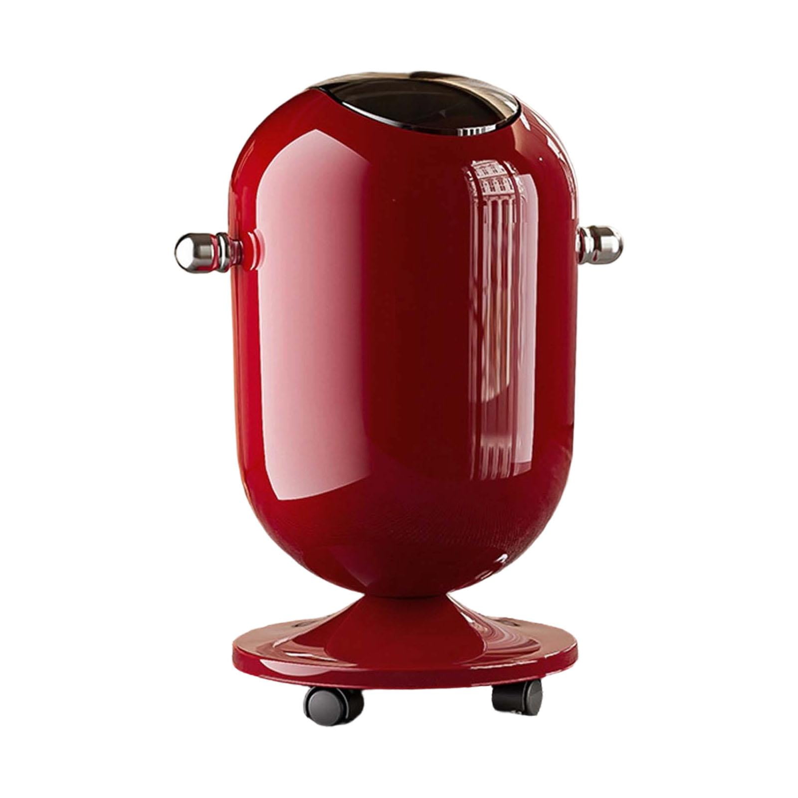 Tall Trash Can with Wheel Garbage Bin High Foot Wastebasket Sturdy PP ...