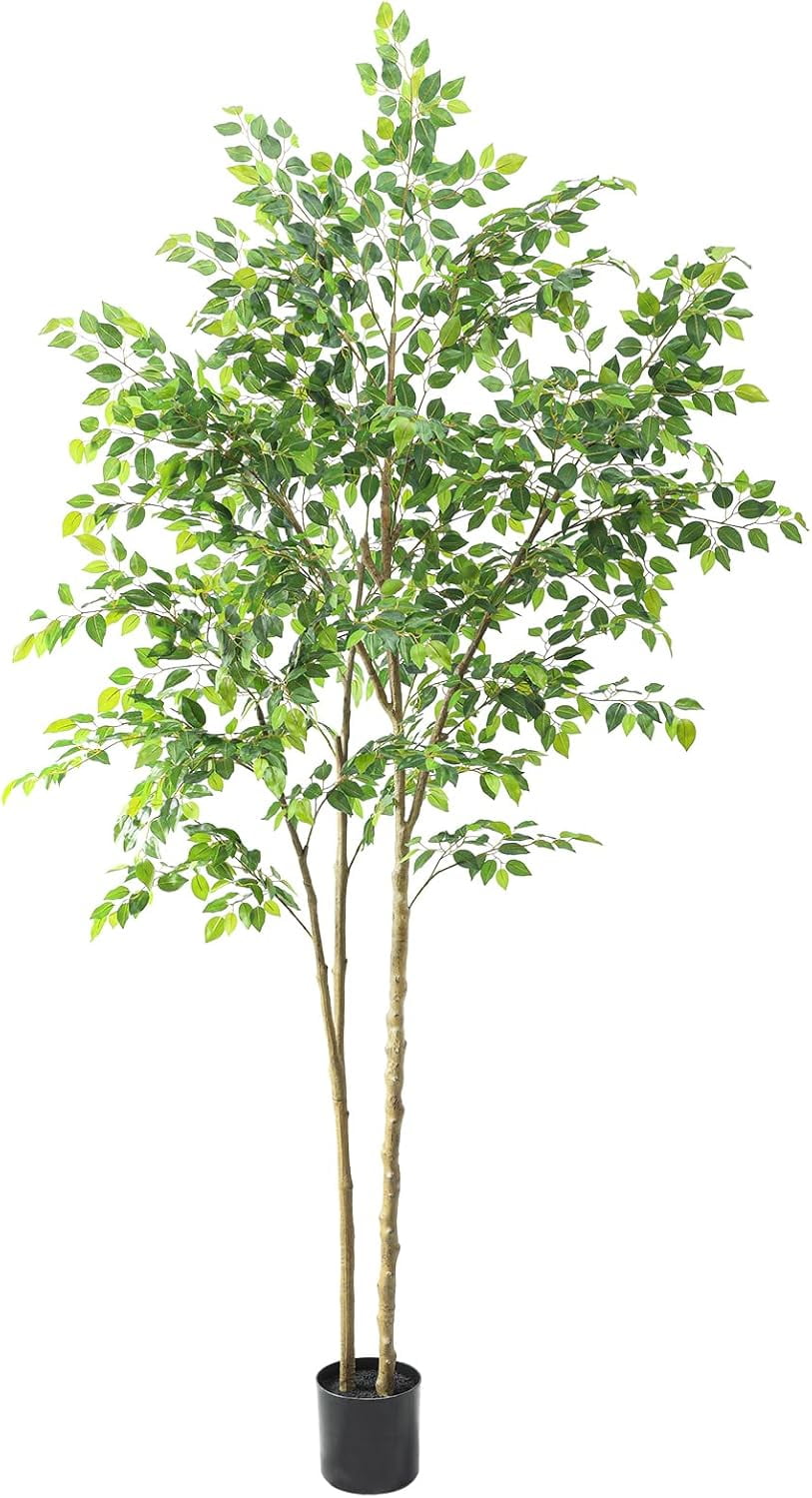 Tall UV Resistant Ficus Tree Artificial，8ft(96in) Realistic Texture ...