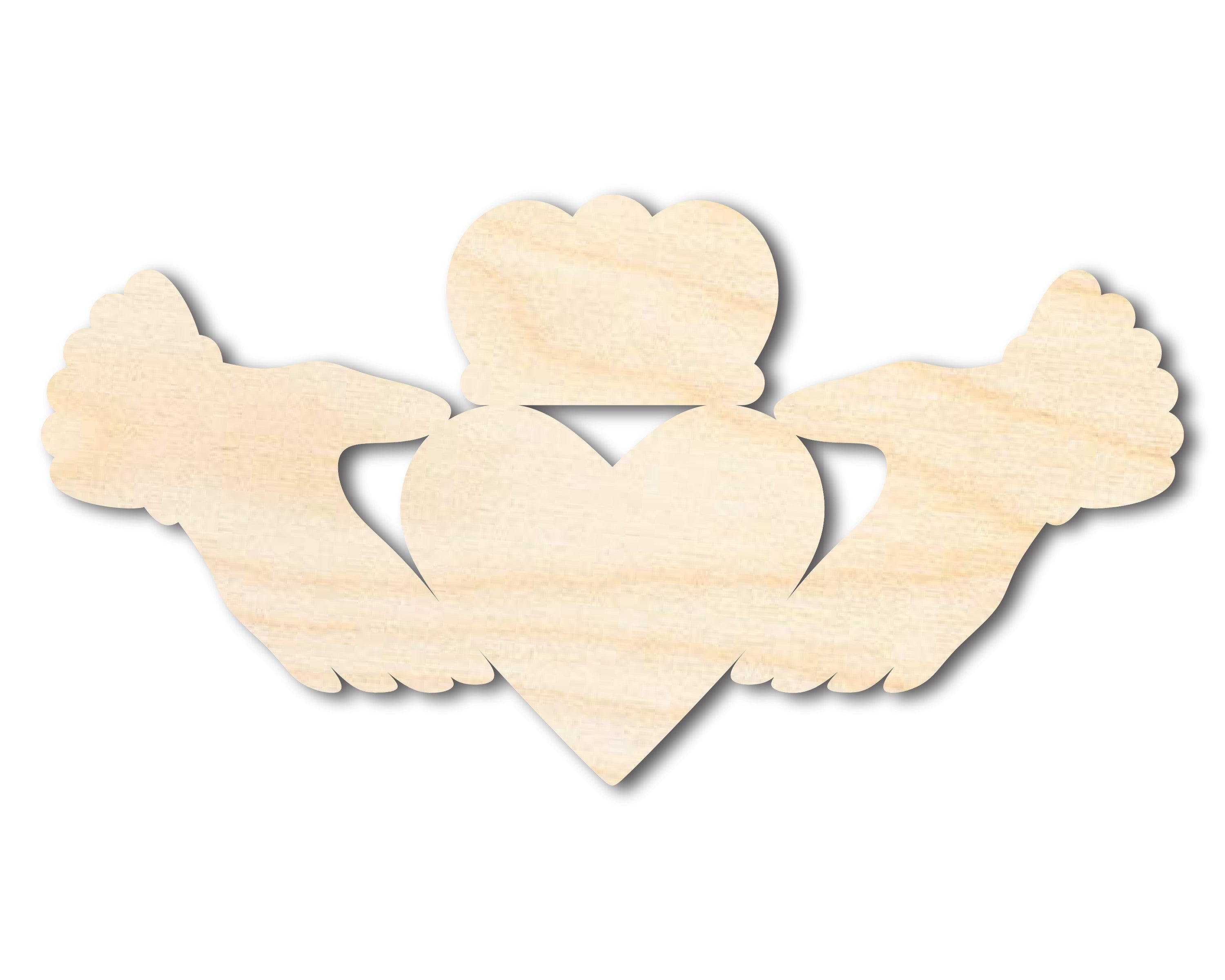 Tall Unfinished Wood Claddagh Shape - Irish Craft - up to 46" DIY 46 ...