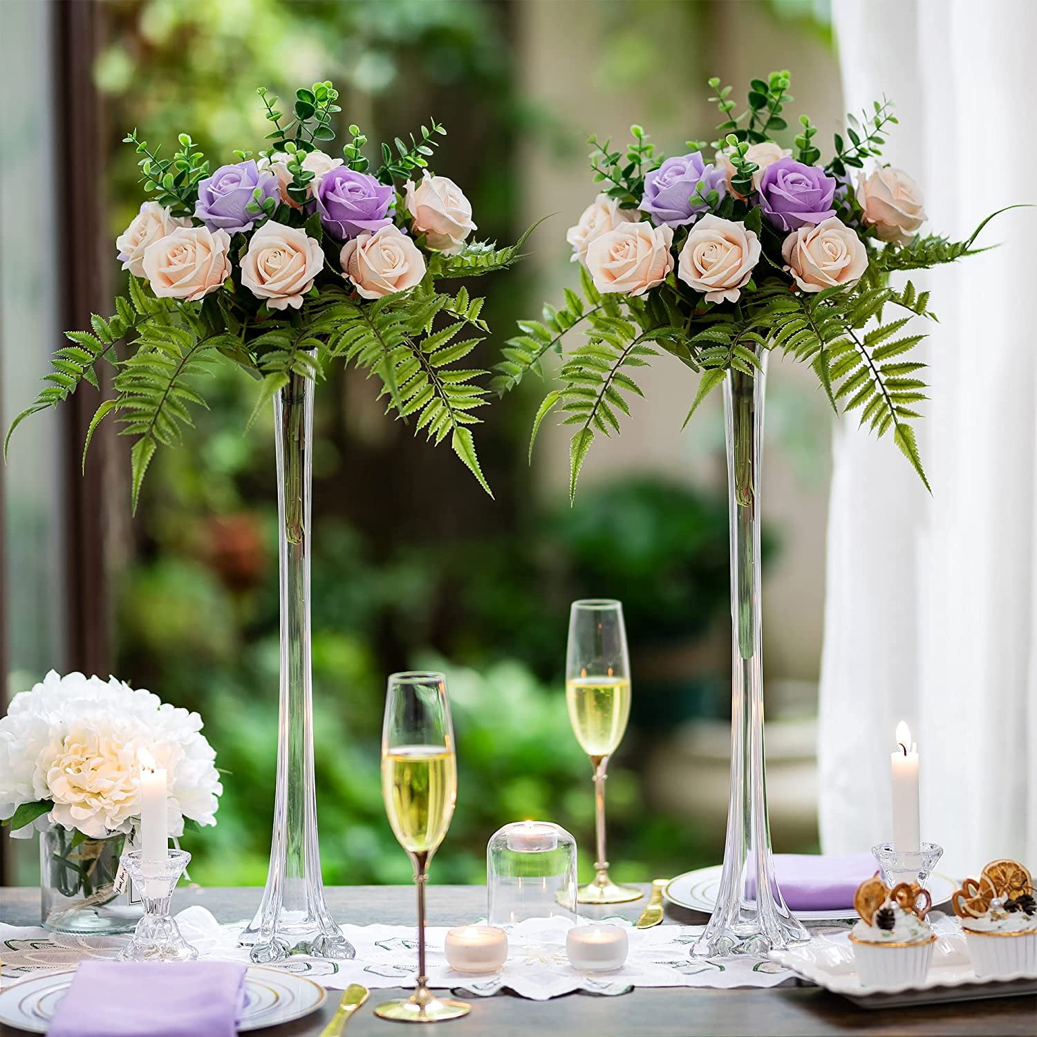 Tall Vases for Centerpieces, 20" Skinny Glass Vase for Decor, Set of 4 ...