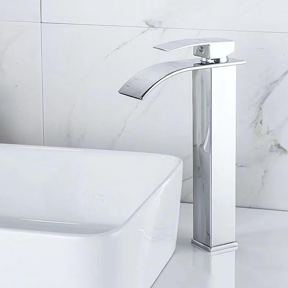 Tall Waterfall Basin Faucet Hot and Cold Waterfall Bathroom Faucets ...