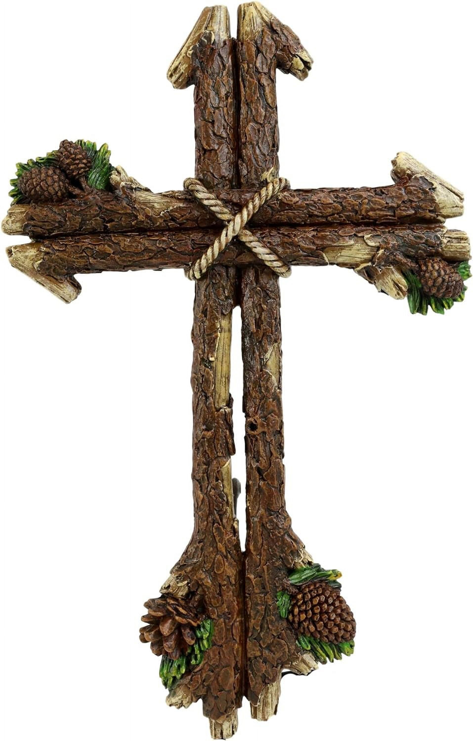 Tall Western Rugged Tree Logs With Pine Cones Wall Cross Hanging ...