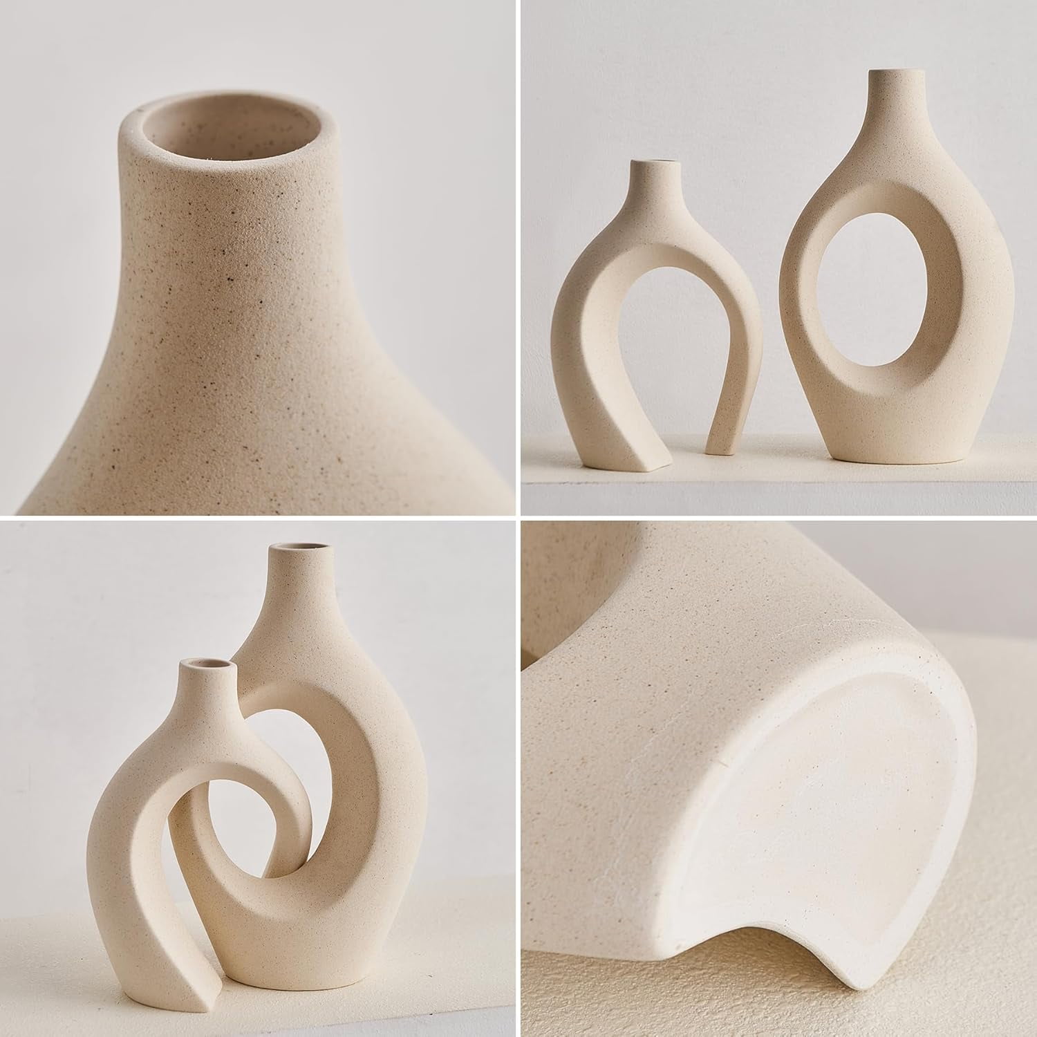 Tall White Ceramic Flower Vases: Crossed Flower Vase Set of 2 Modern ...