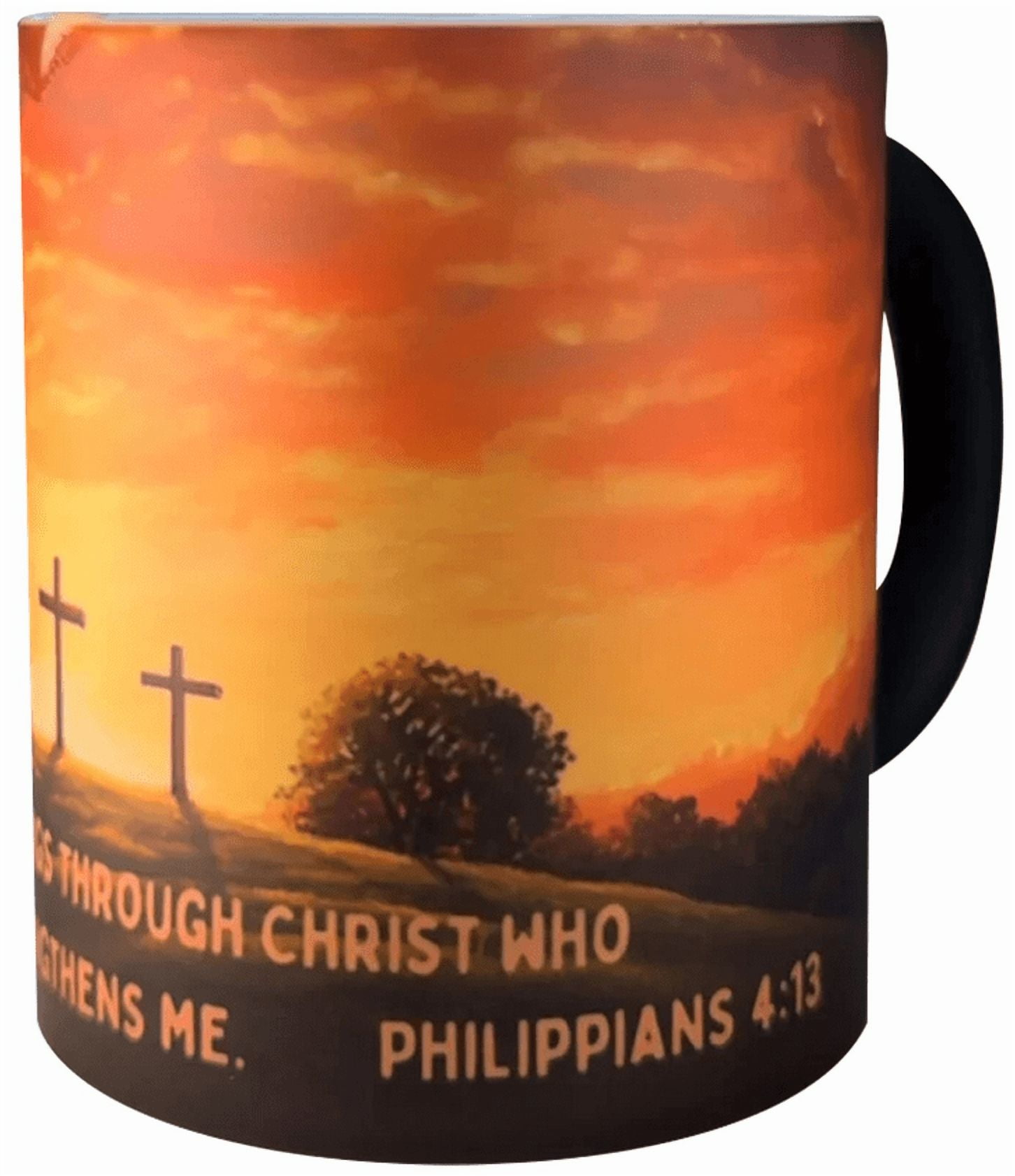 Tall Wooden Cross Color Changing Mugs Beautiful Christian Cross on a ...