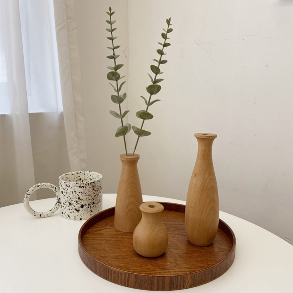 Tall Wooden Vases Rustic Home Decor, Modern Farmhouse Decor for ...