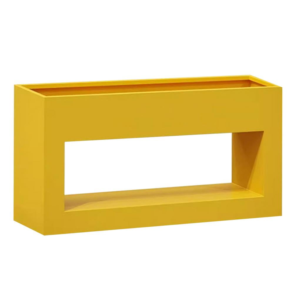 Tall and Long Metal Planter Box, Yellow Heavy Duty Iron Planter for ...