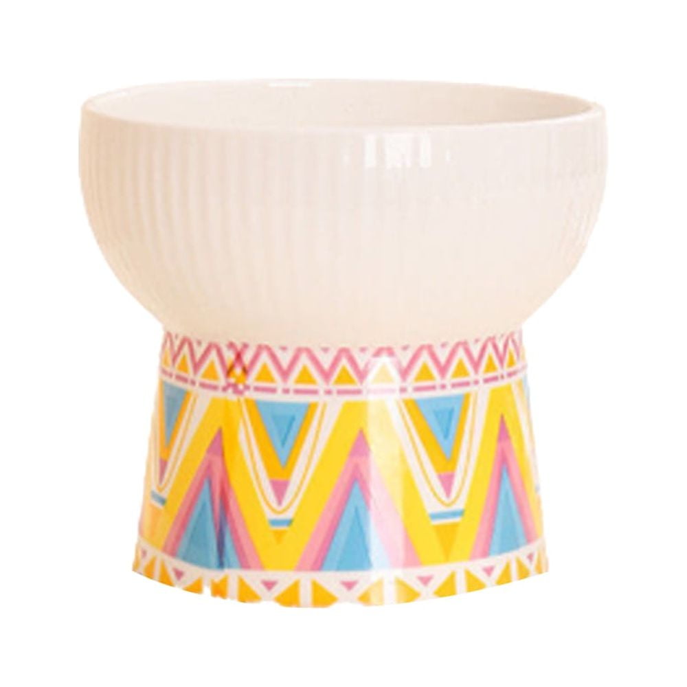 Tall cat bowl cat bowl Japanese ceramic cat bowl double bowl overturned ...