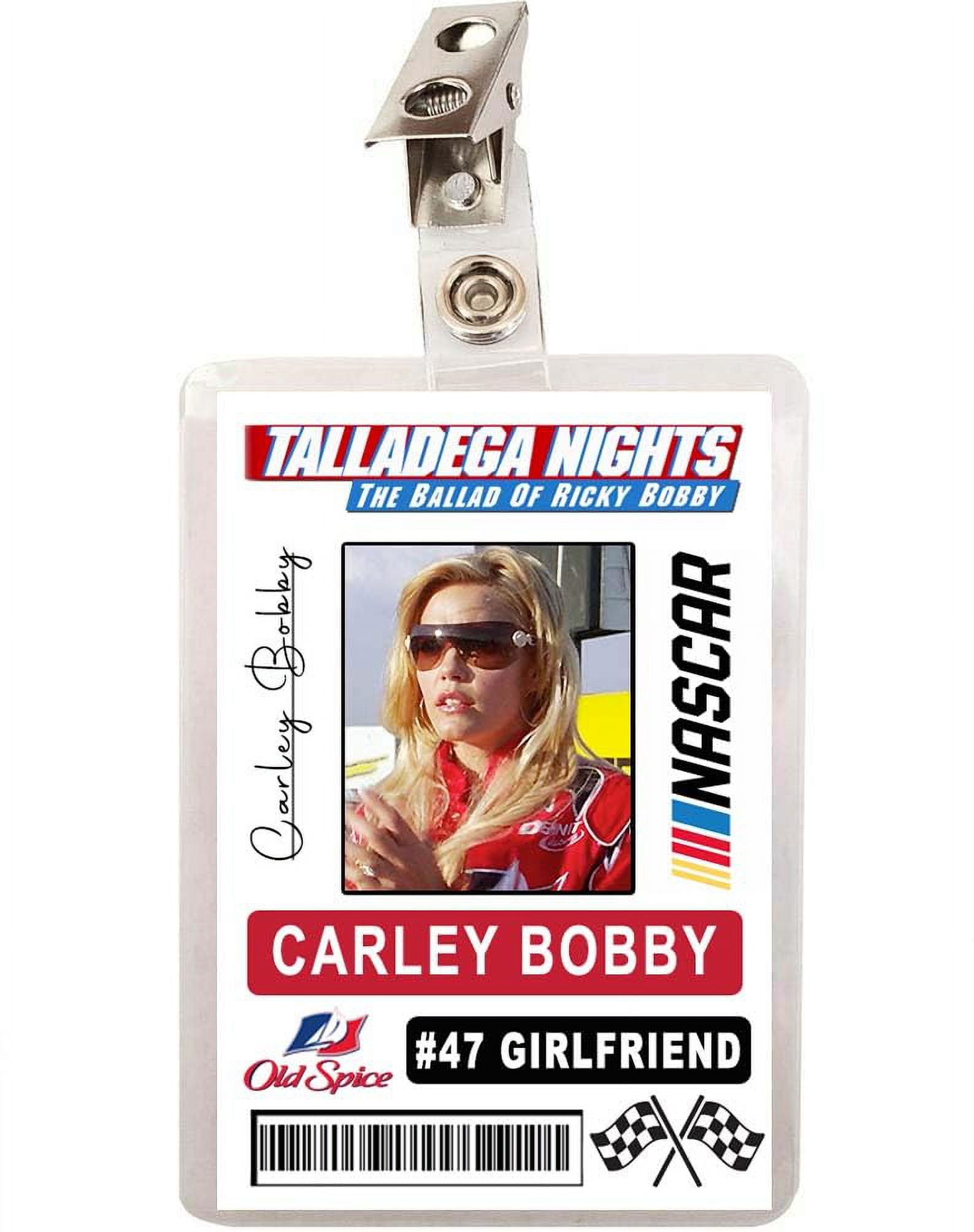 Talladega Nights Old Spice Carley Bobby Race car Driver ID Badge ...