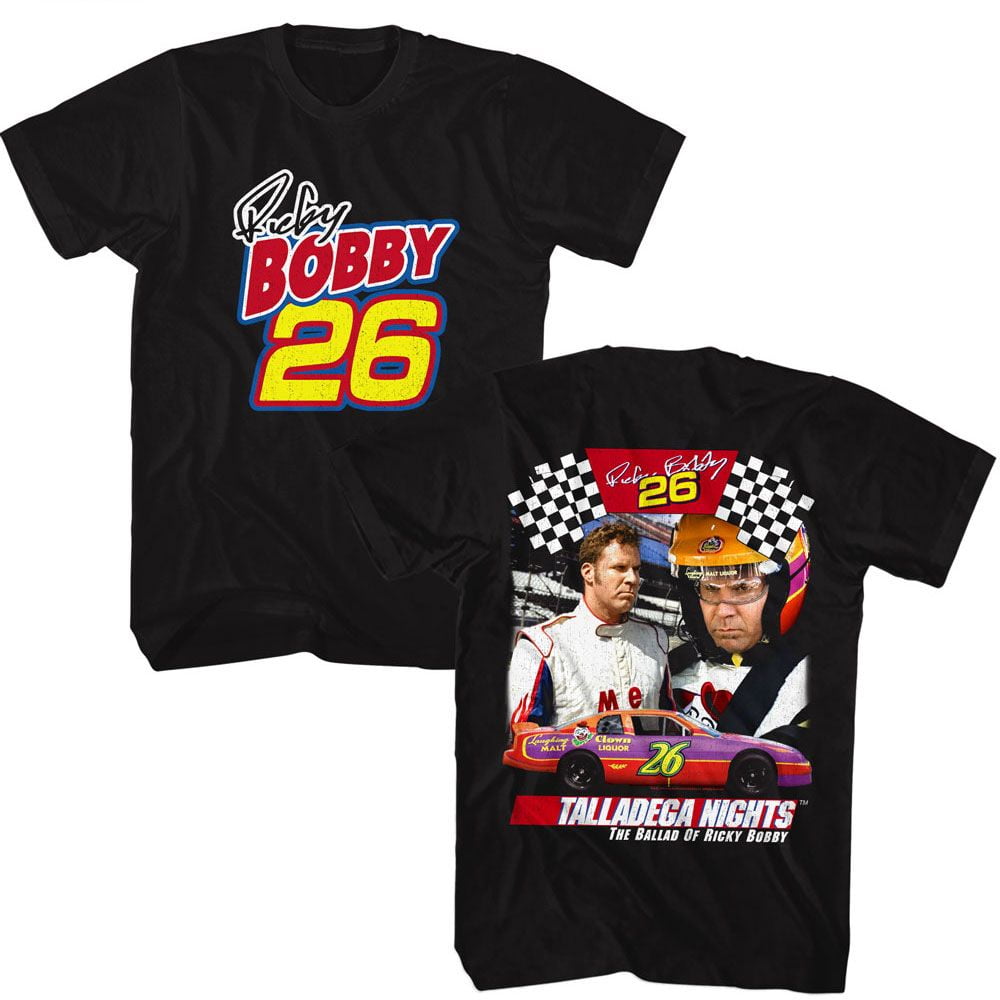 Talladega Nights Ricky Bobby 26 Black T-Shirt - Walmart.com