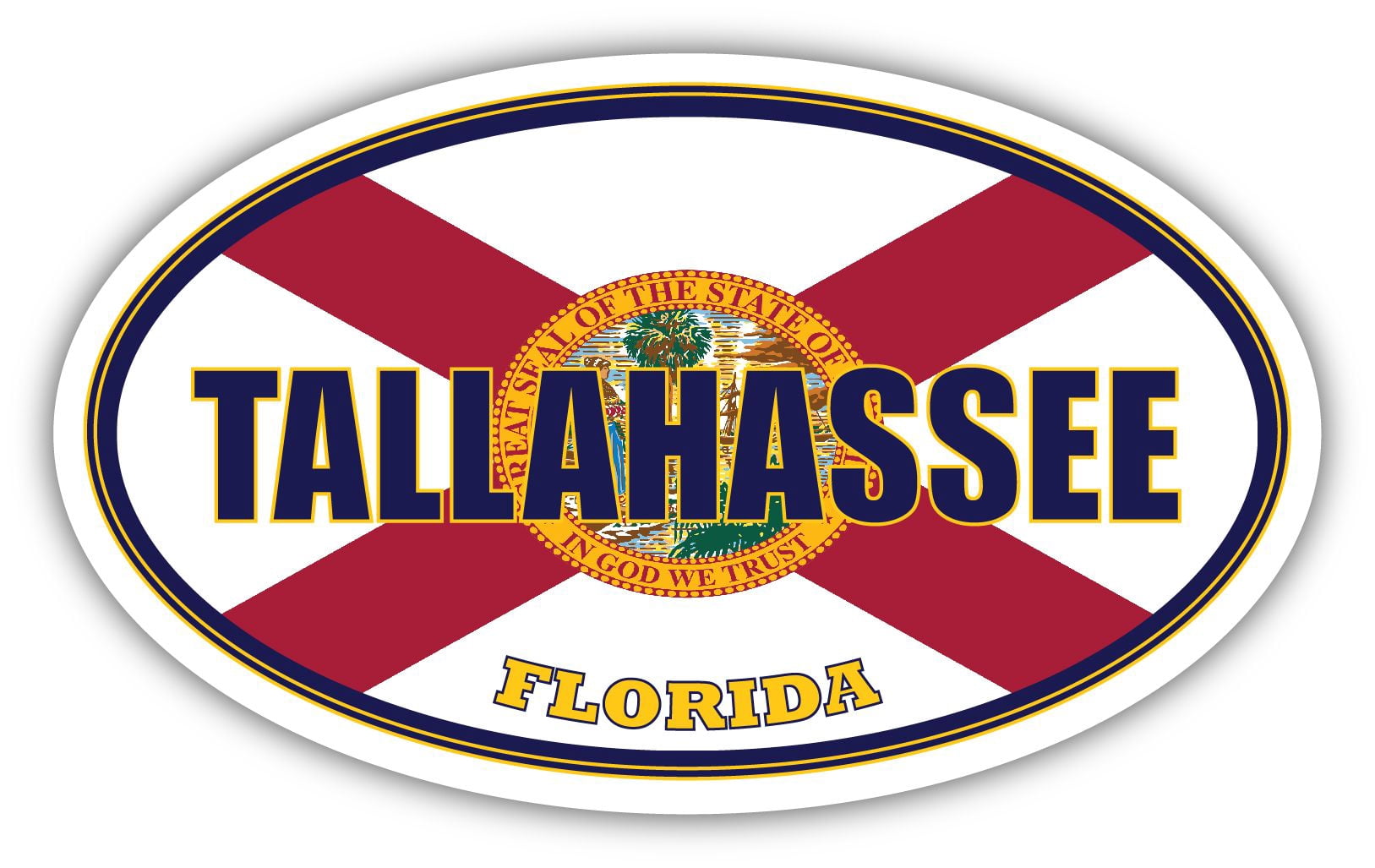 Tallahassee City Florida State Flag | FL Flag Leon County Oval State ...