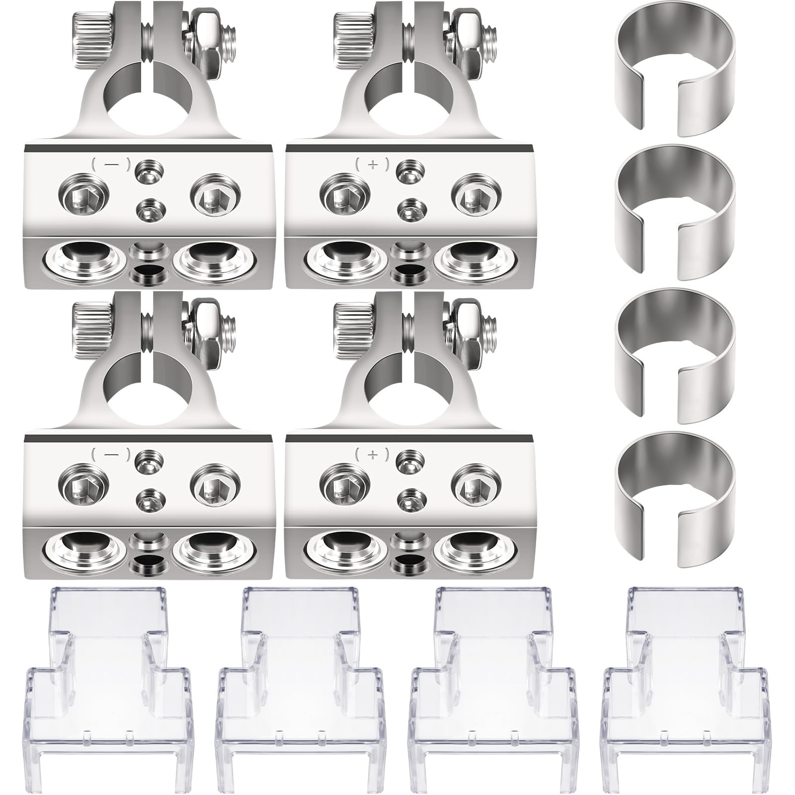 Tallew 2 Pairs Battery Terminal Connectors 0/4/8/10 Gauge Battery ...
