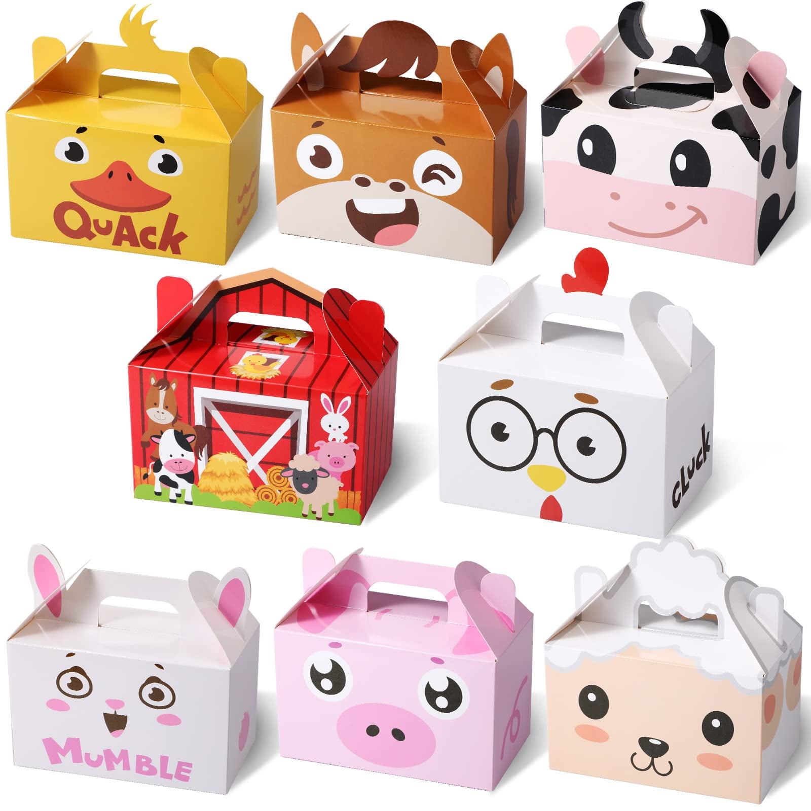 Tallew 24 Pack Farm KEF16 Animals Party Favor Boxes Large Barnyard ...