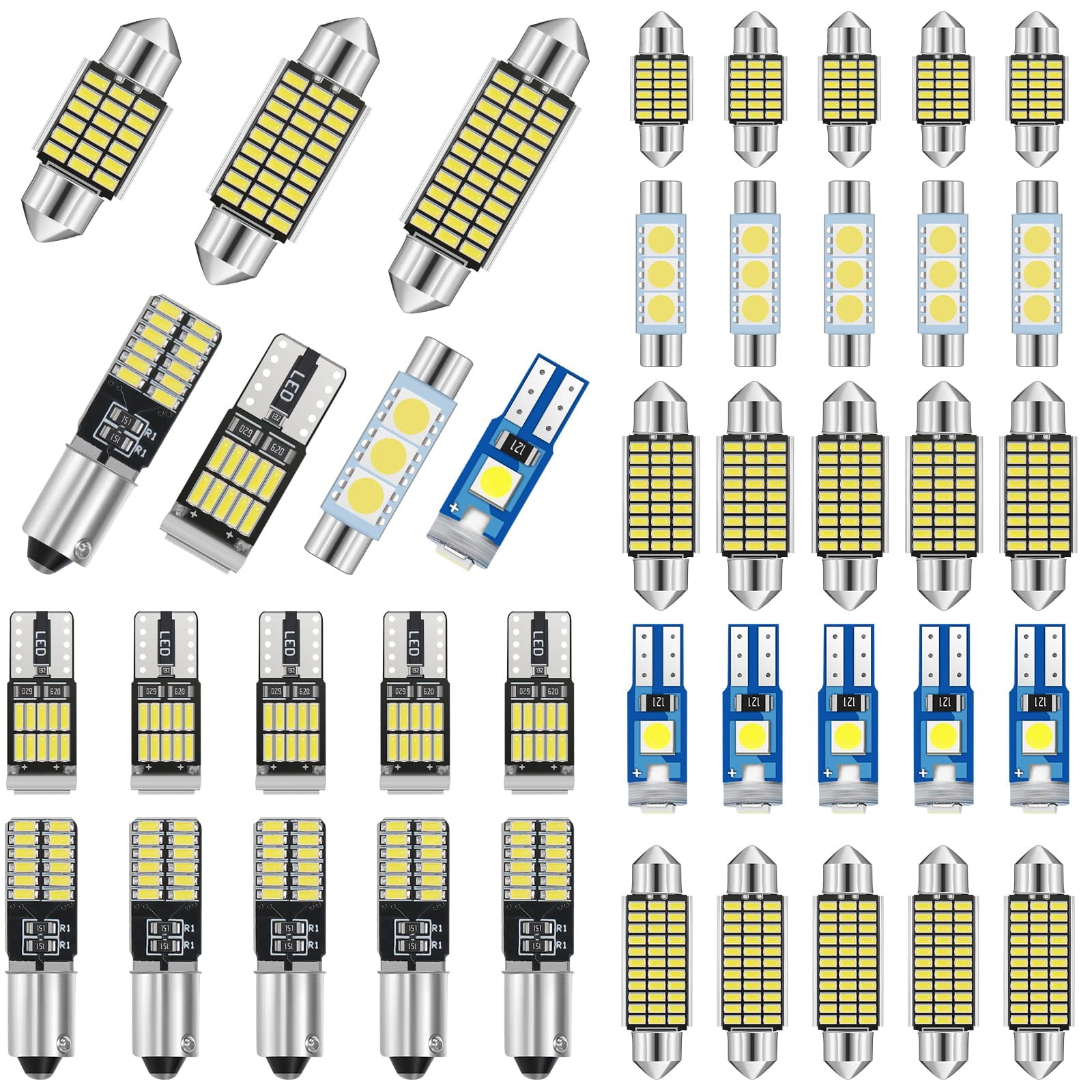 Tallew 42 Pieces Interior RRF12 Car LED Dome Light 28 mm 31 mm 36 mm 41 ...