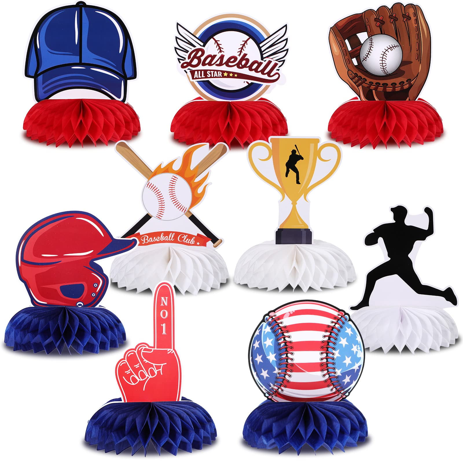 Tallew 9 Pcs Baseball DHF10 Party Decorations, Baseball Themed ...