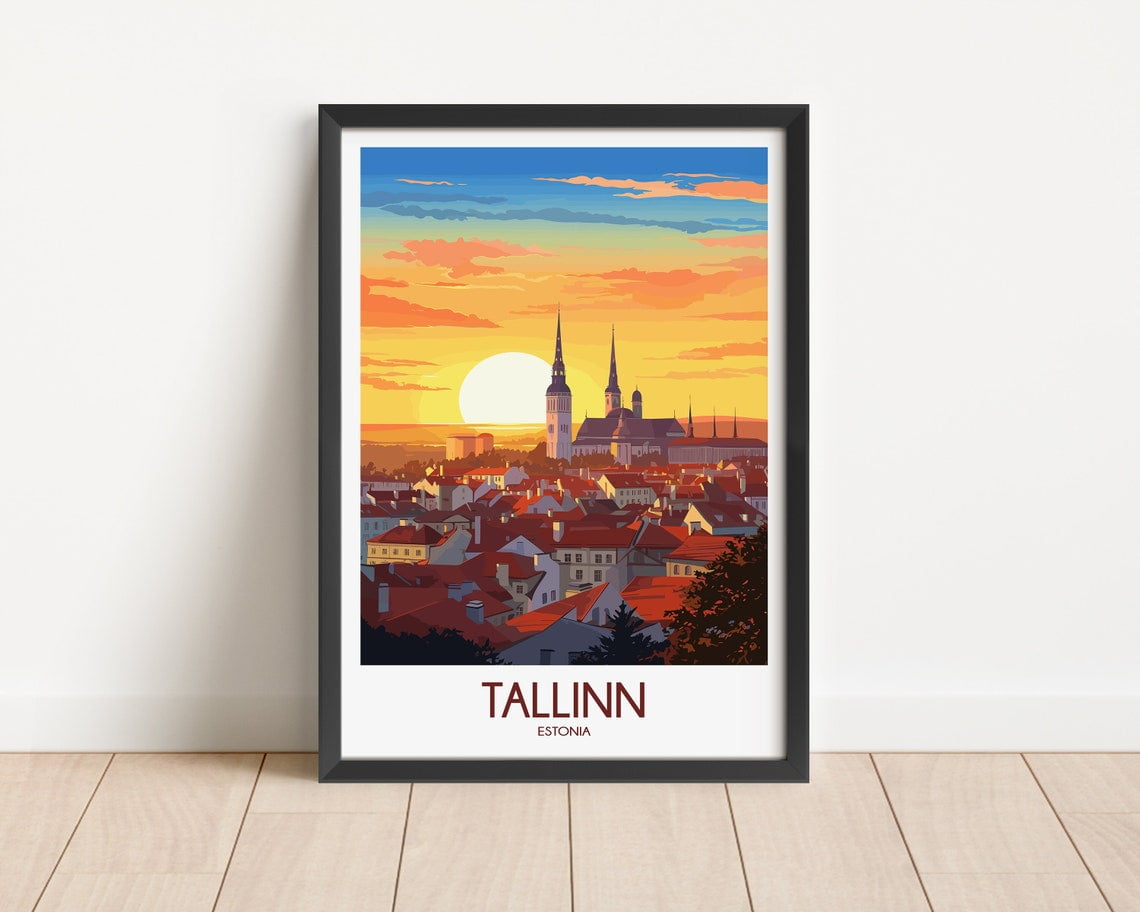 Tallinn Poster Estonia Scenic Historic City Wall Art Decor, Unframed ...