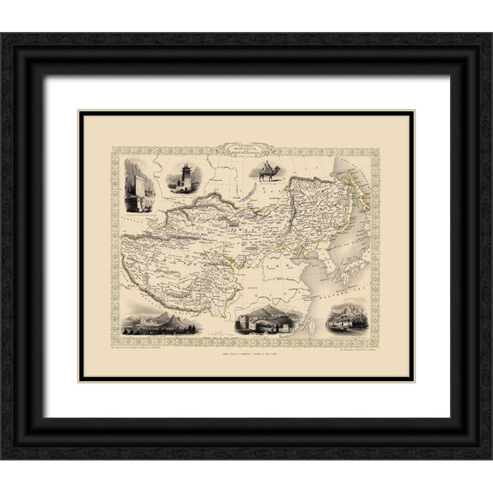 Tallis 14x12 Black Ornate Wood Framed with Double Matting Museum Art Print Titled - Asia China ...