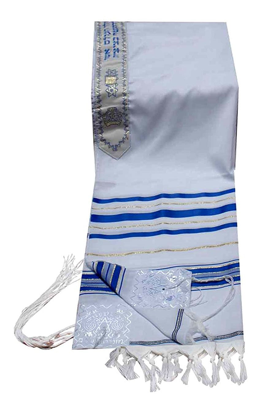 Tallis Prayer Shawl 24/72 Blue & Silver or Blue & Gold (Imported from ...