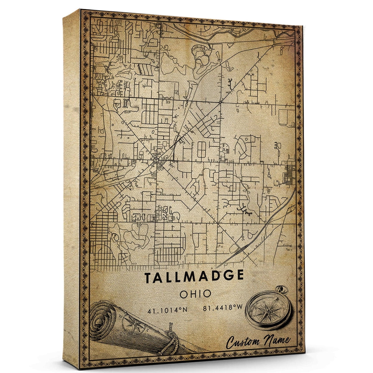 Tallmadge Map Poster, Ohio Map Art Poster, Canvas, Tallmadge Map City ...
