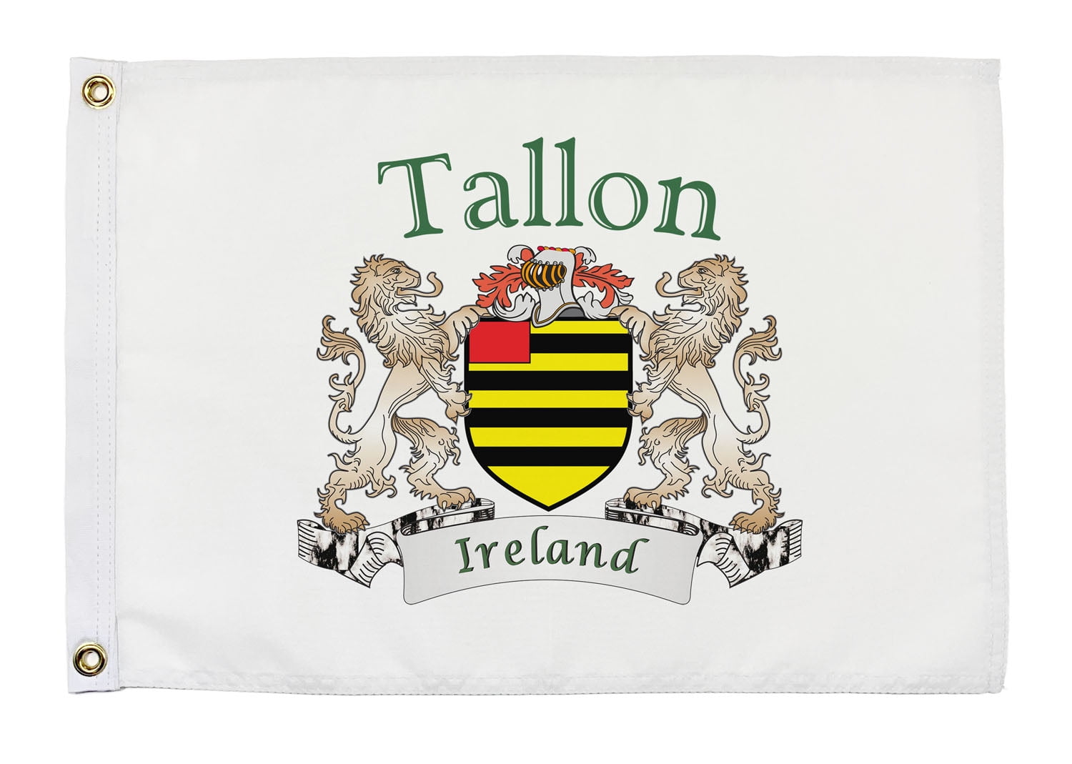 Tallon Irish Coat of Arms Small White Flag - 16"x10.5" inches - Walmart.com