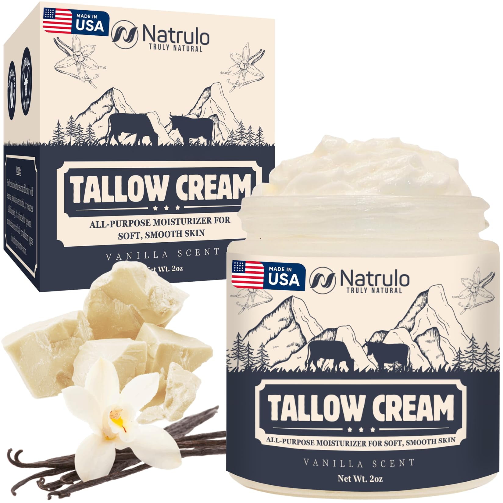 Tallow Cream - YYF14 All Natural Grass Fed Tallow and Honey All Purpose ...