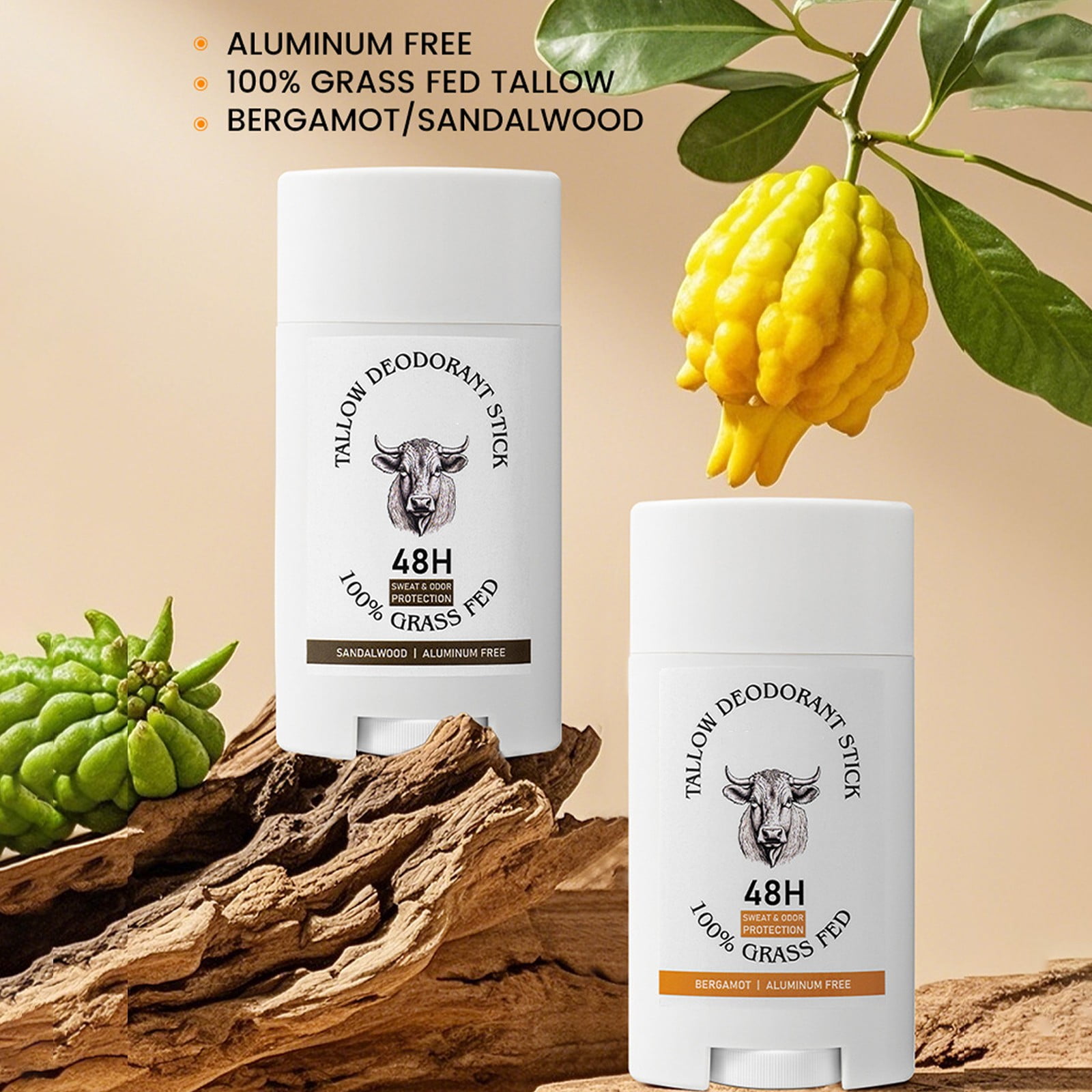 Tallow Deodorant, Women & Men's Deodorant Stick with Grass-Fed Beef ...