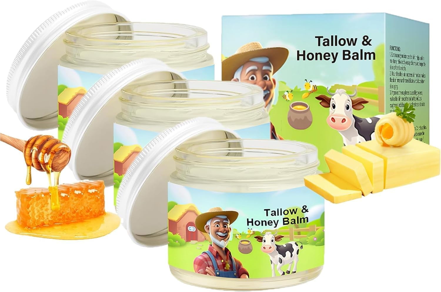 Tallow & Honey Balm, Beef Tallow Skin Care, Tallow Face Moisturizer ...