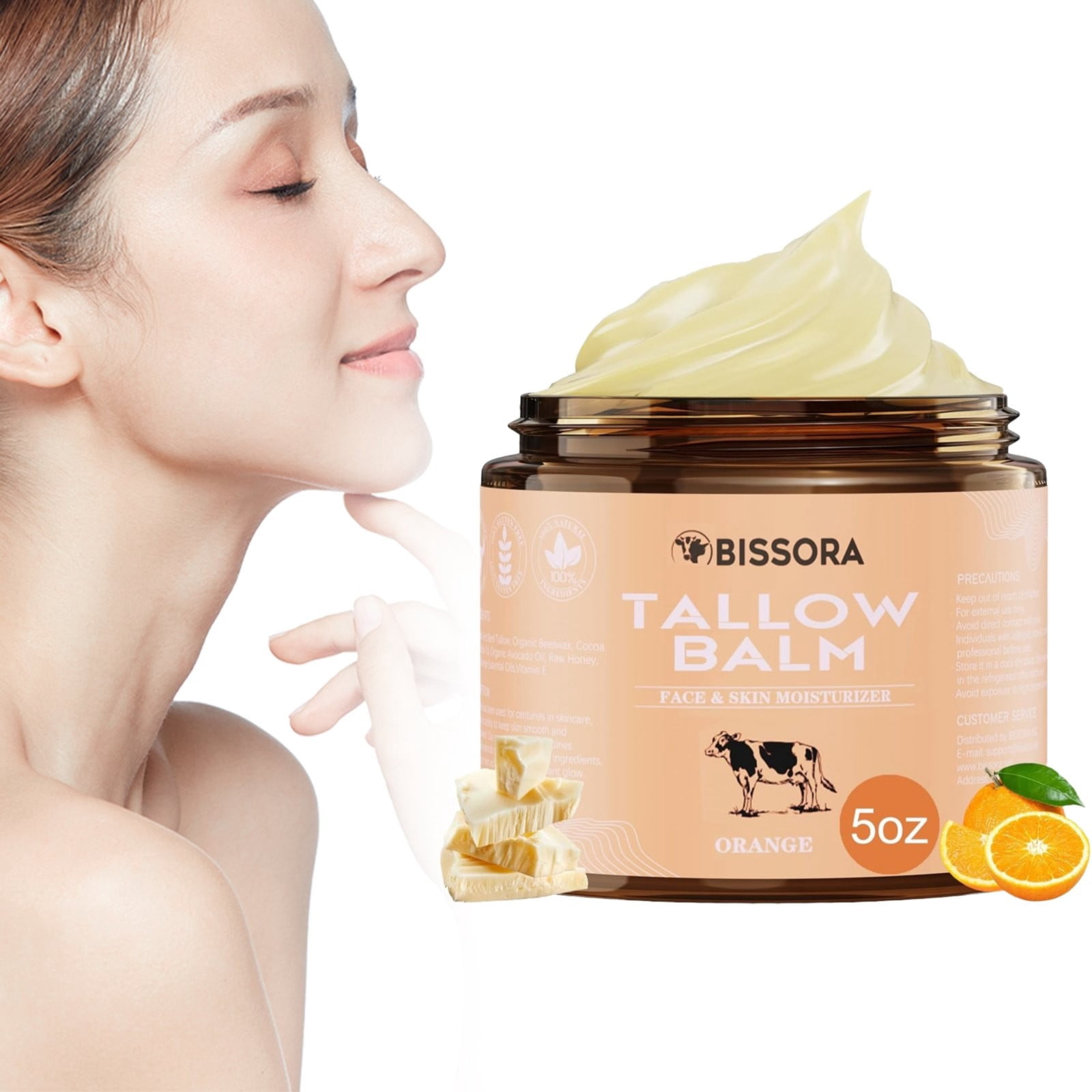 Tallow and Honey Balm | Beef Tallow for Skin | Orange | 5oz Organic ...