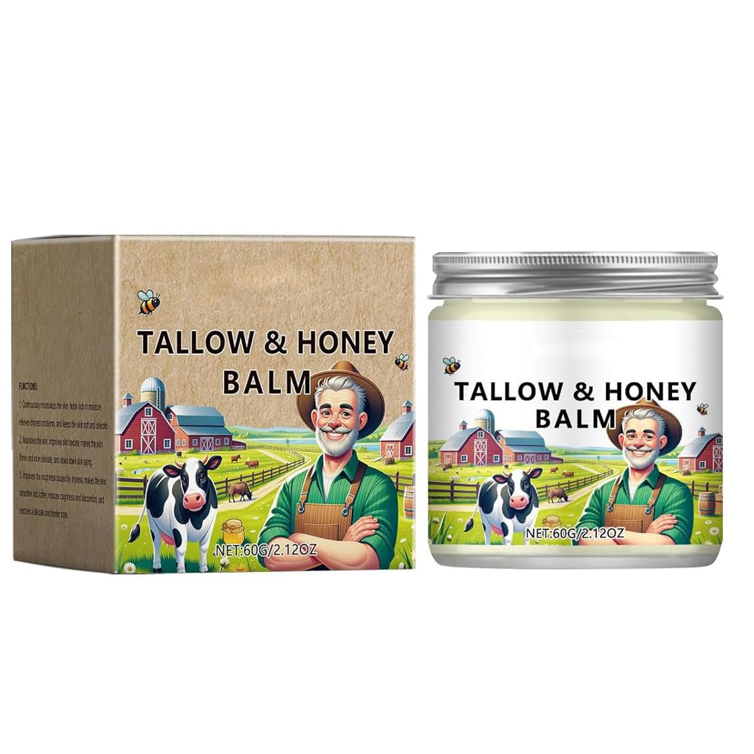 Tallow & Honey Balm, Tallow Face Moisturizer, Beef Tallow for Skin ...