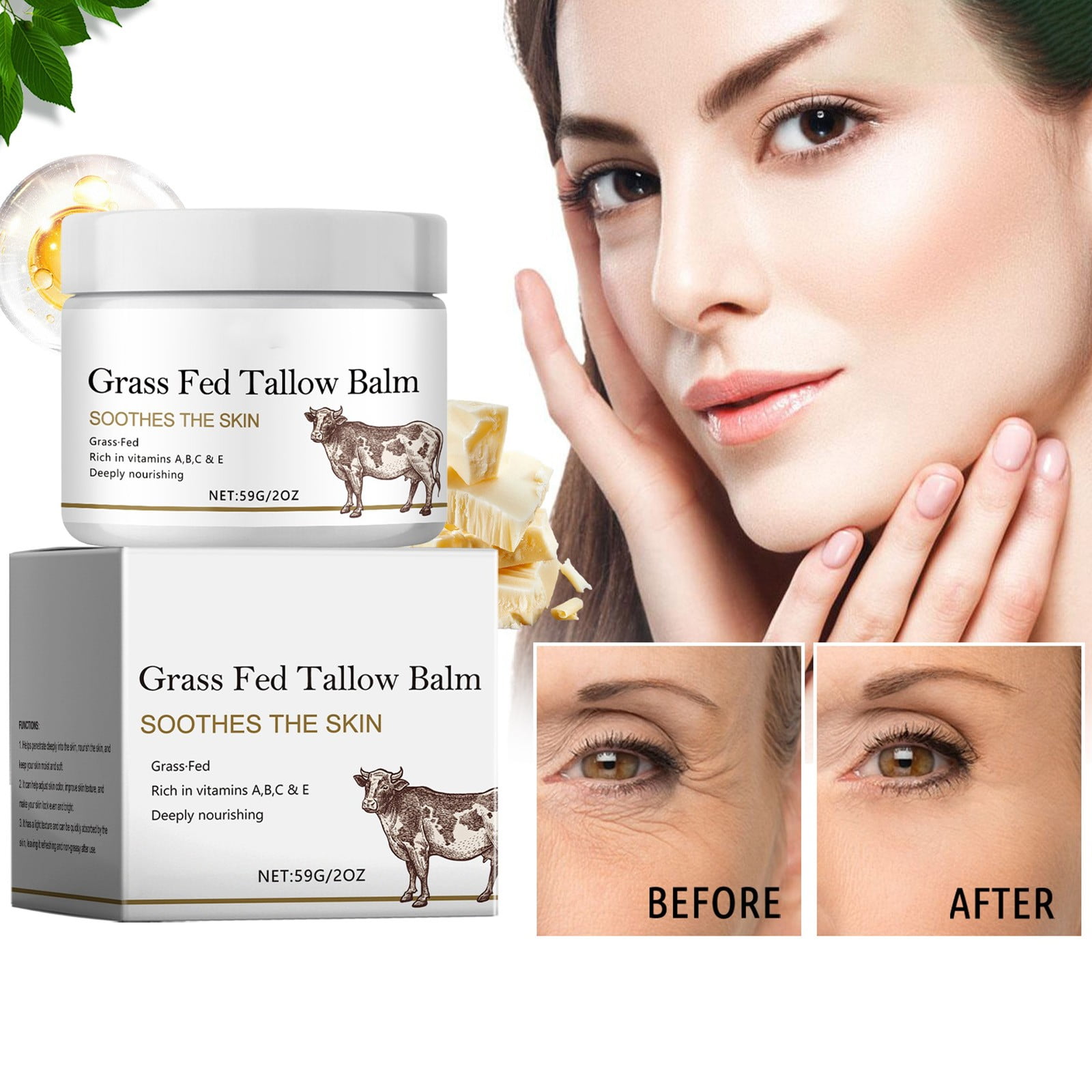 Tallow Nourishes And Moisturizes Face Enhances Skin Elasticity Absorbs ...
