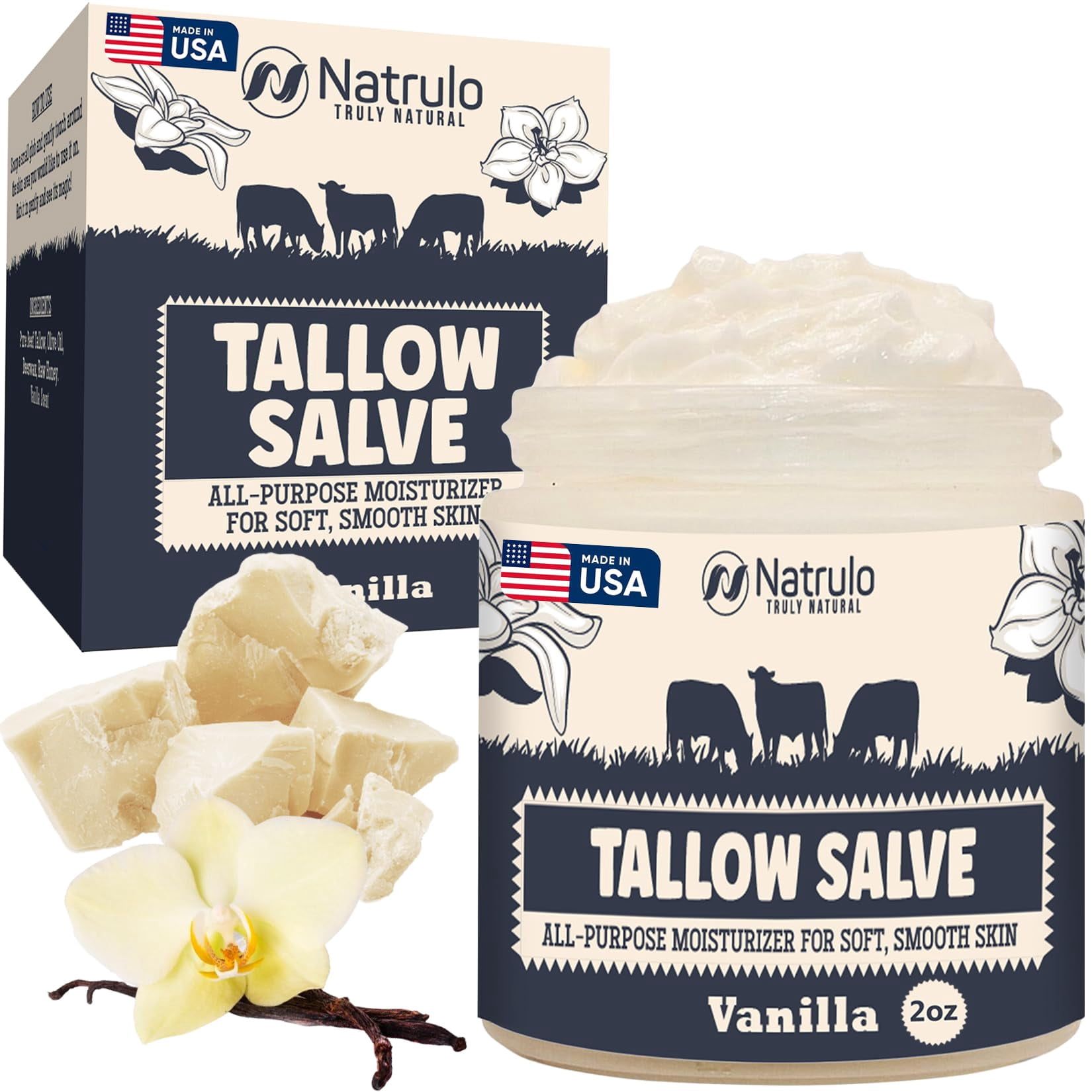 Tallow Salve - AKF18 All Natural Grass Fed Tallow & Honey All Purpose ...