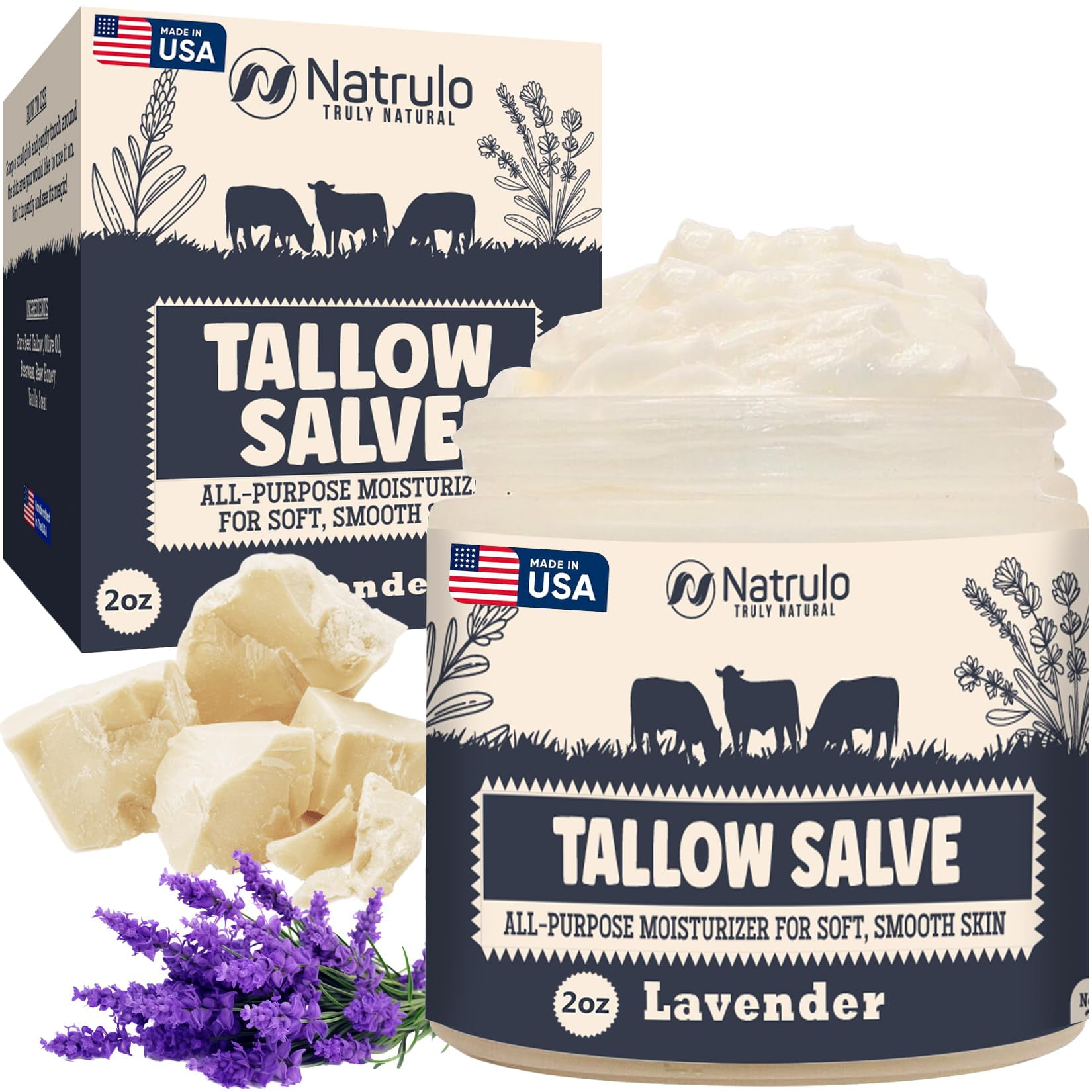Tallow Salve - AKF18 All Natural Grass Fed Tallow & Honey All Purpose ...