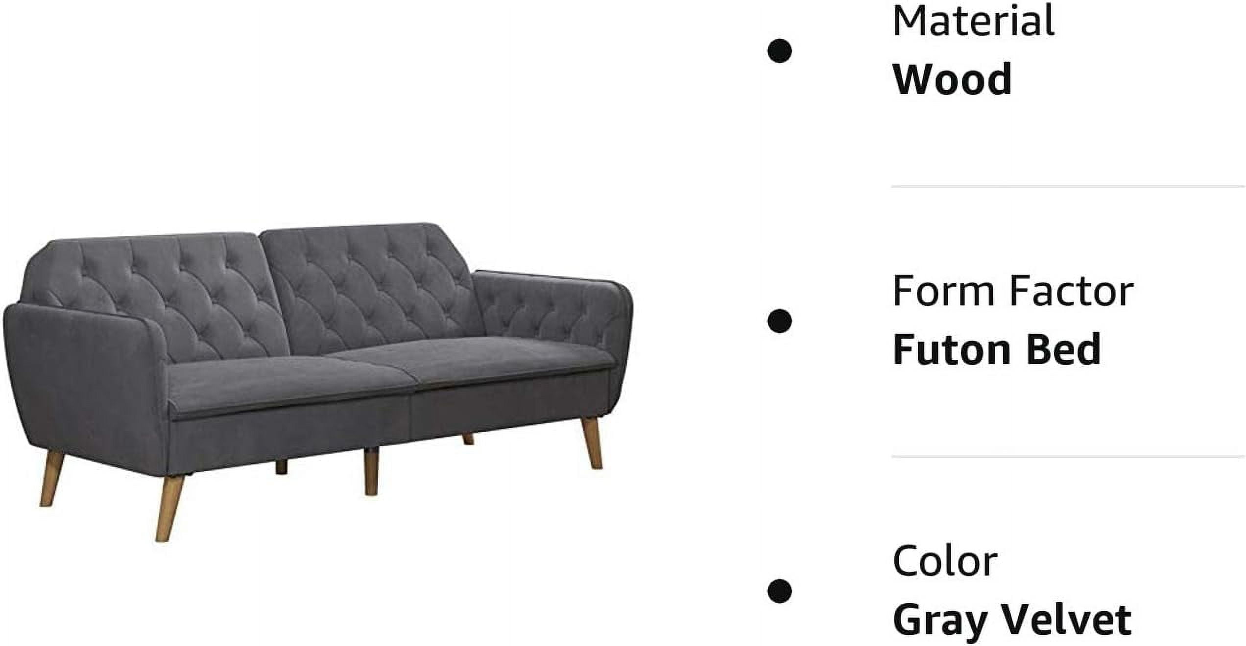 Tallulah Memory Foam Futon Convertible Couch Green Velvet - Walmart.com