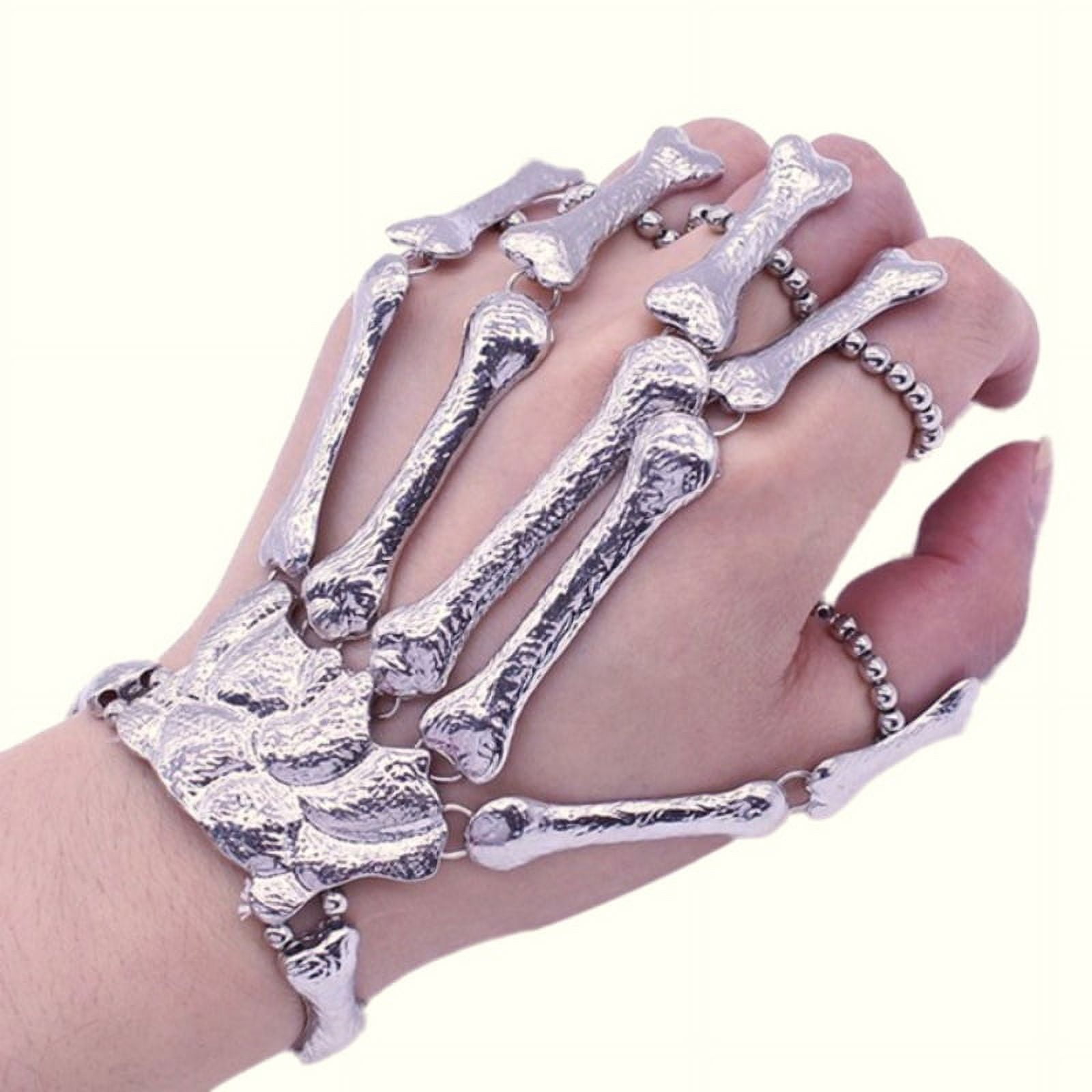 Talon Skeleton Hand Finger Bone Bracelet Ring Gothic Skull Bangle Women ...