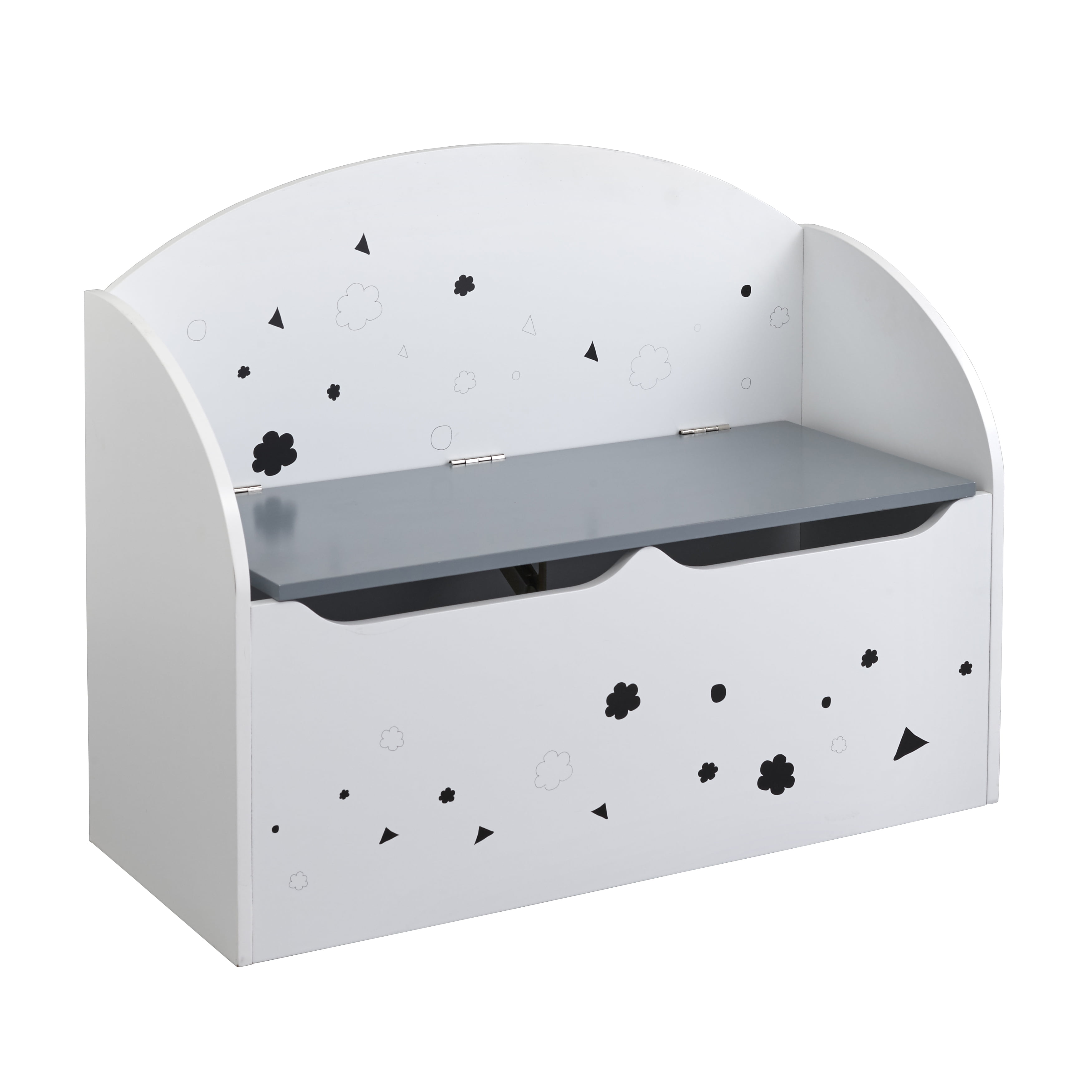 TMS Talori Toy Box with Flip Top Lid, White/Gray - Walmart.com