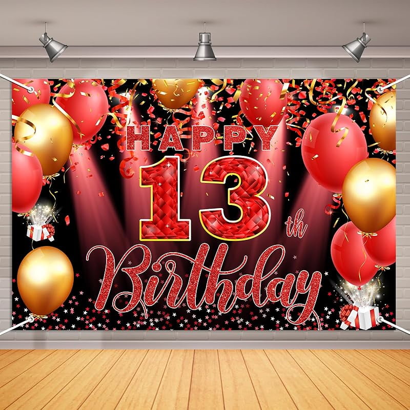 Talorine 65th Birthday Decorations Backdrop Banner for Women 6x4ft Red ...