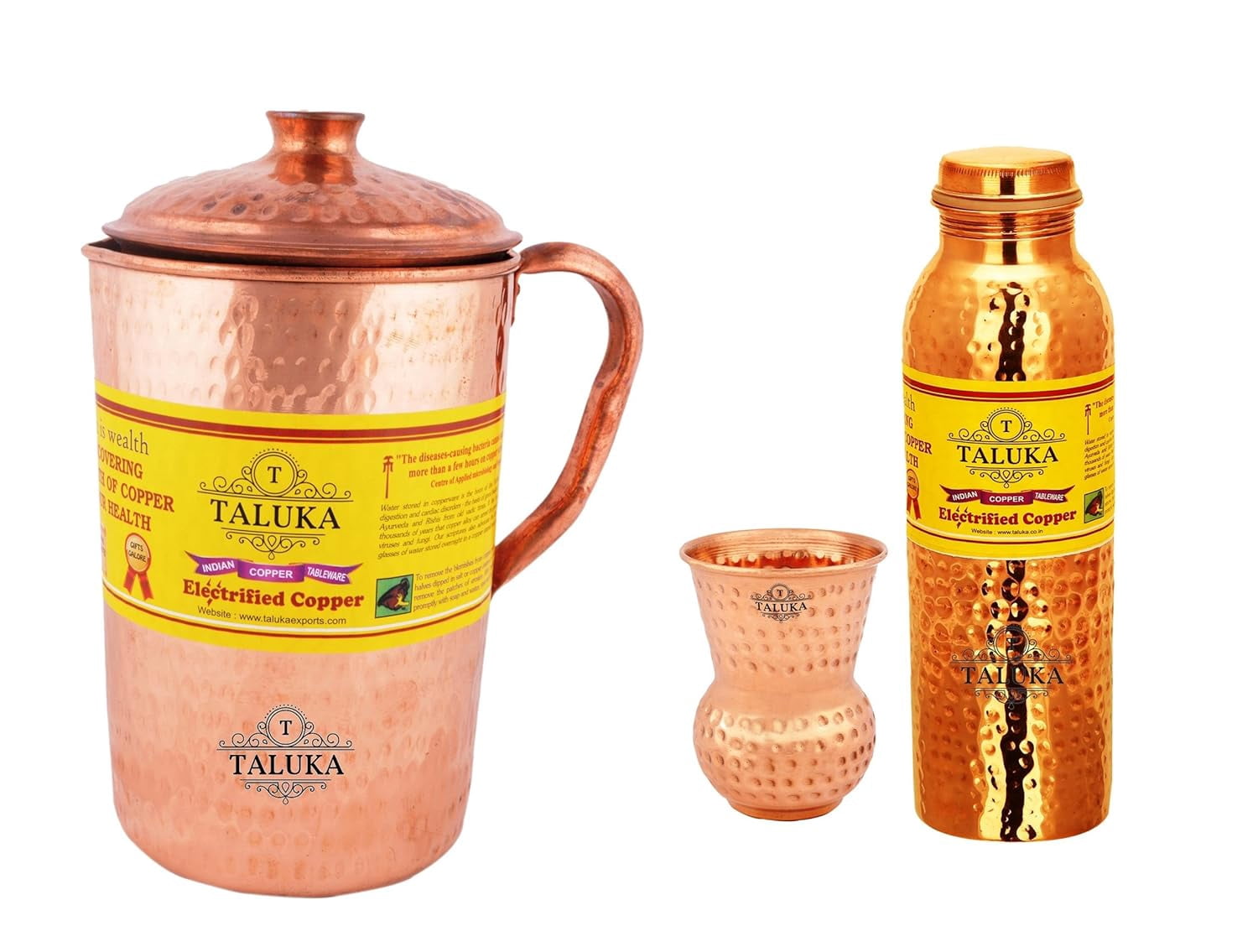 Taluka Copper Hammered Jug 2000 ML with Leak Proof Joint Free Water ...