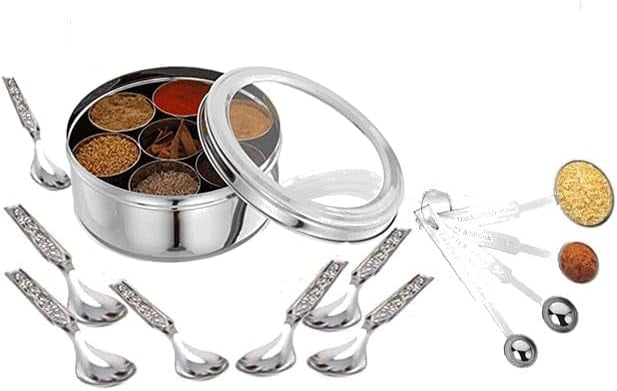 Taluka Stainless Steel Spice Box Indian Masala Dabba With 7 ...