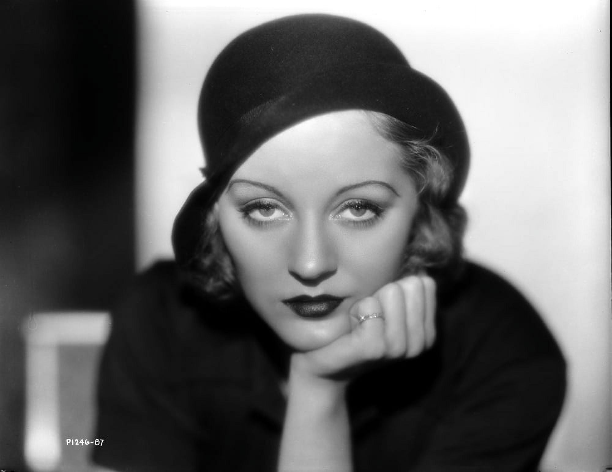 Talullah Bankhead on a Hat with Face Leaning on Hand Photo Print (8 x ...