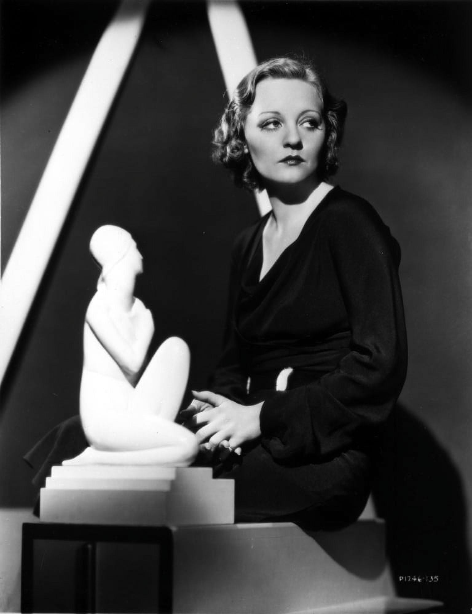 Talullah Bankhead wearing a Black Dress with Statue Photo Print (24 x ...