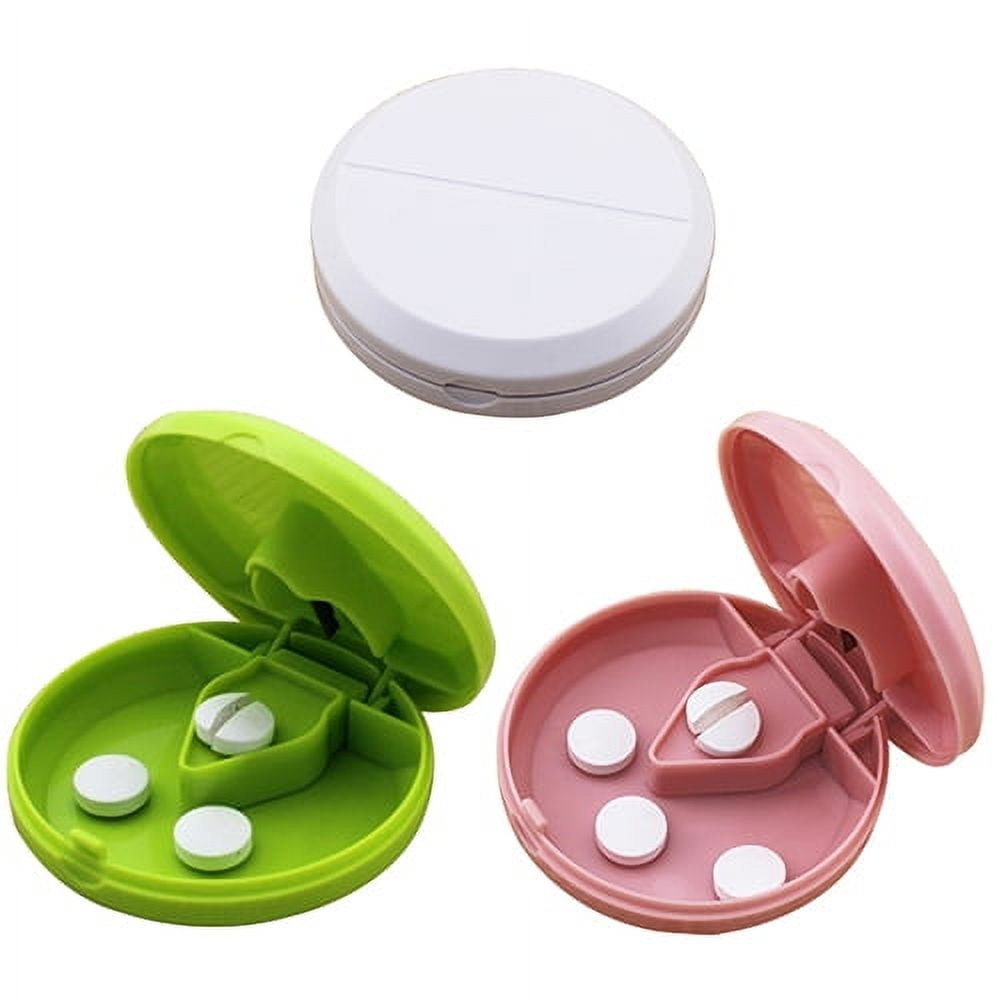 Taluosi Medical Pill Half Quarter Splitter Storage Compartment Box ...