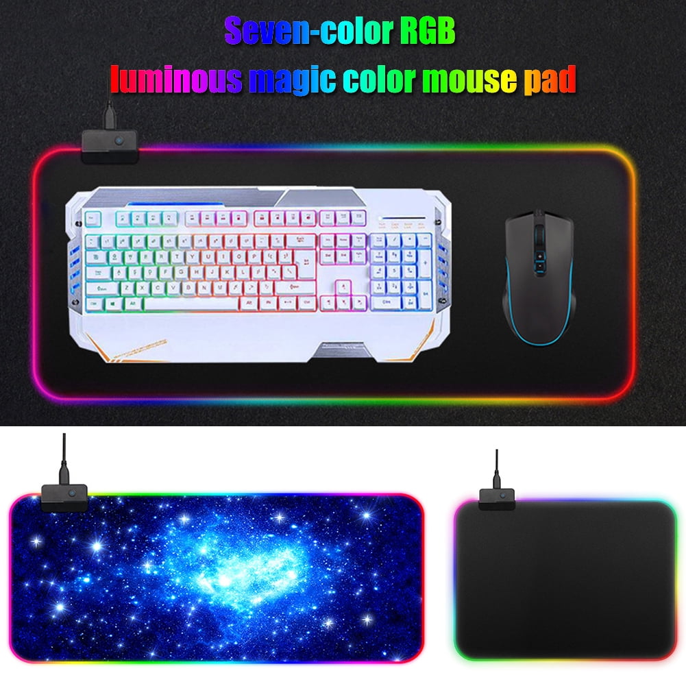 Taluosi RGB LED Lighting PC Computer Starry Sky Illuminated Mouse Pad ...