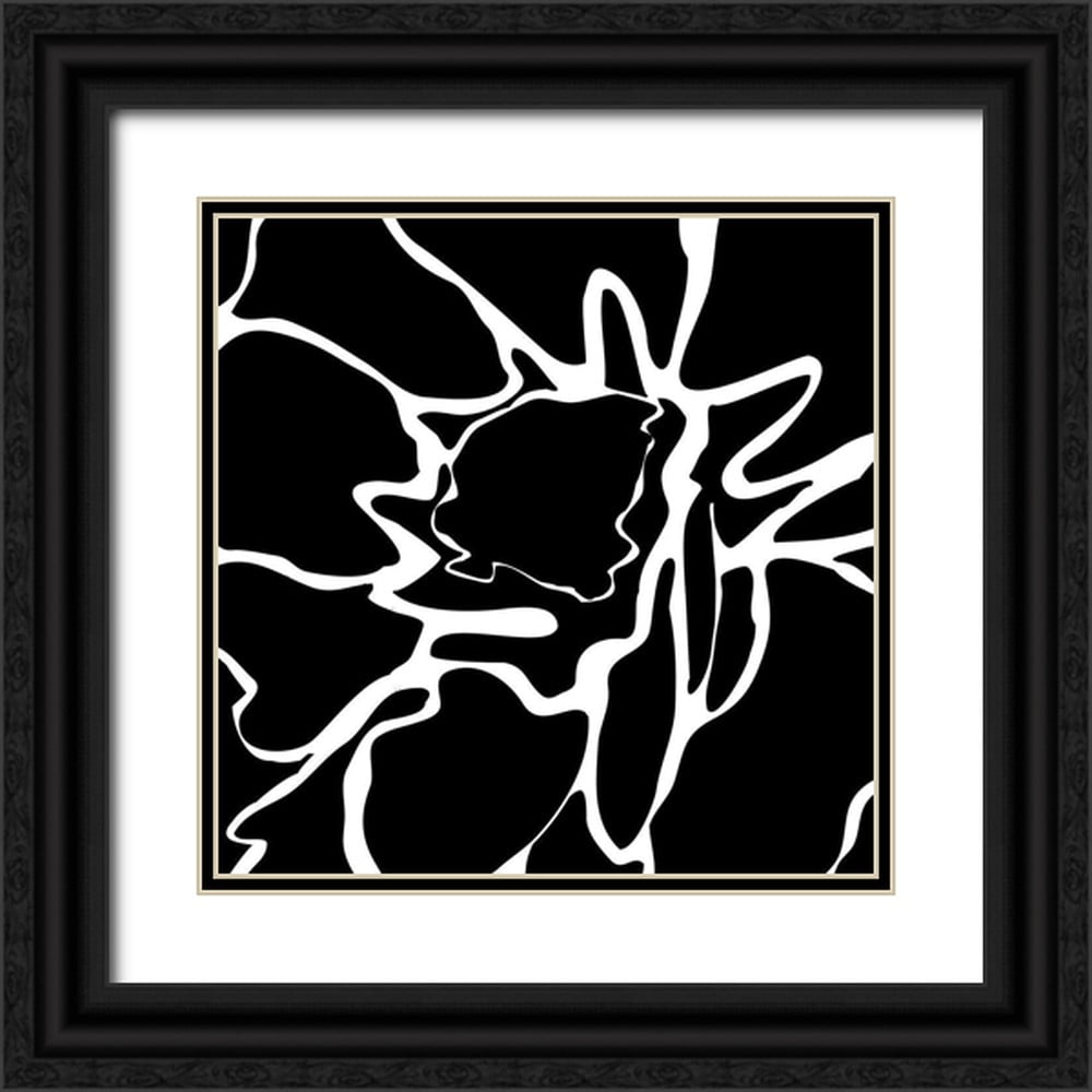 Talva Design 15x15 Black Ornate Wood Framed with Double Matting Museum ...