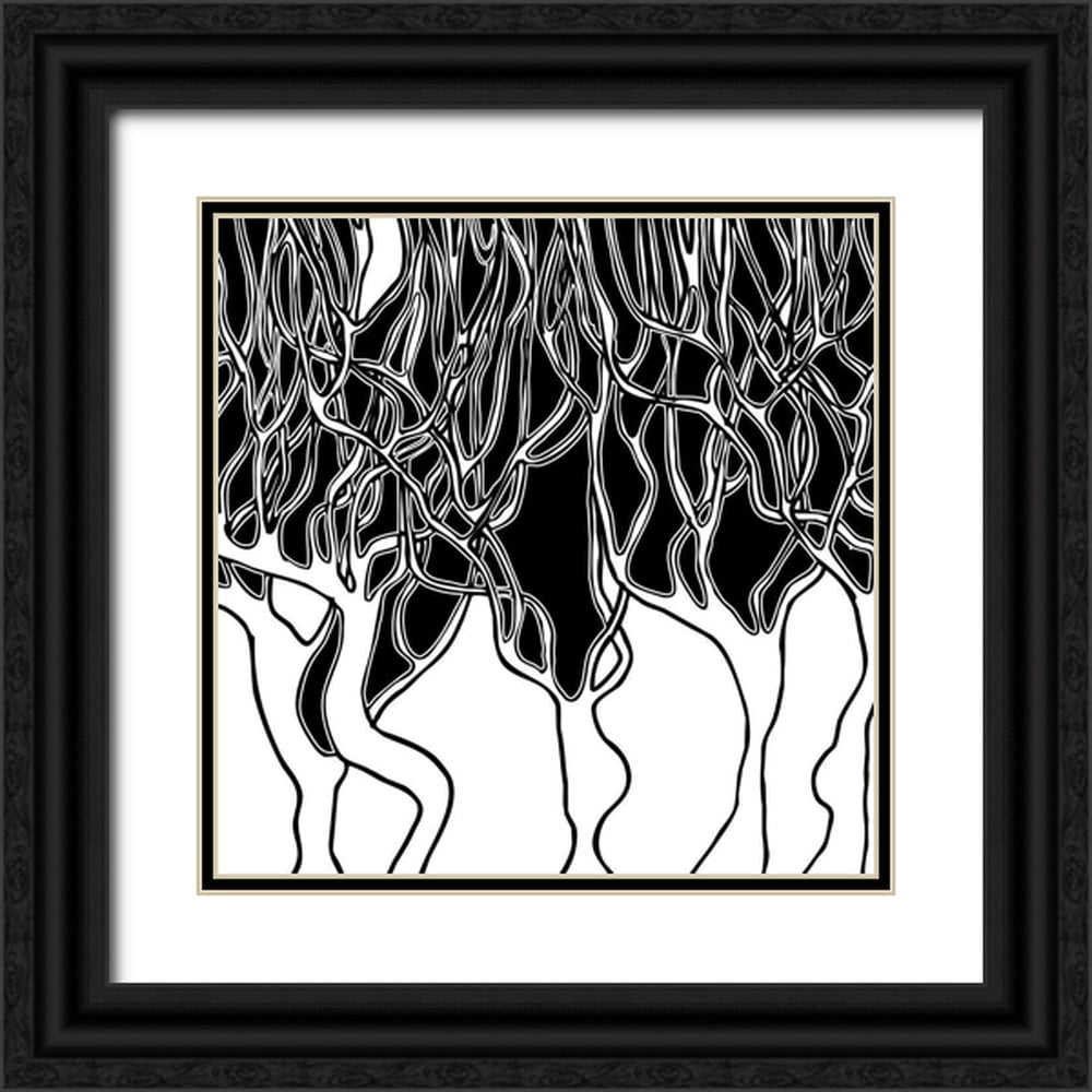 Talva Design 15x15 Black Ornate Wood Framed with Double Matting Museum ...