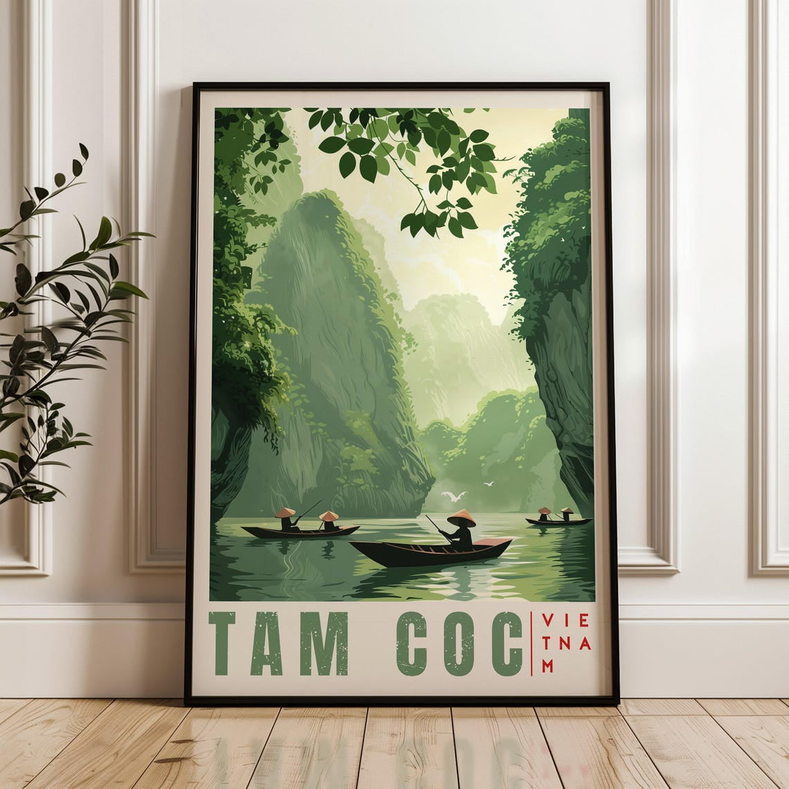 Tam Coc Travel Poster - Vietnam Wall Art, Travel Print, Office & Home ...