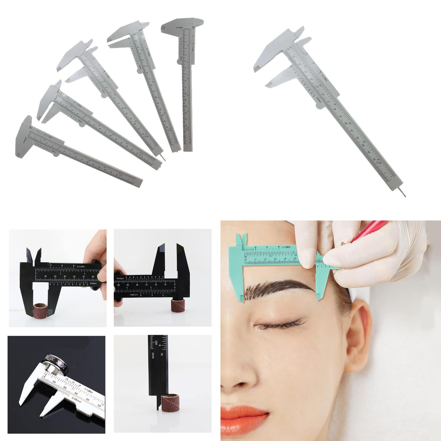 TamBee 6Inch 150mm Mini Caliper Double Scale Plastic Vernier Caliper ...